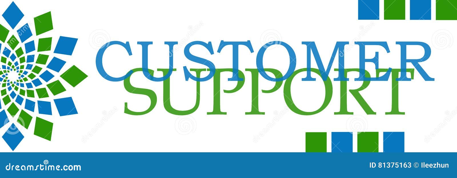 Customer Support Green Blue Squares Horizontal Stock Illustration ...