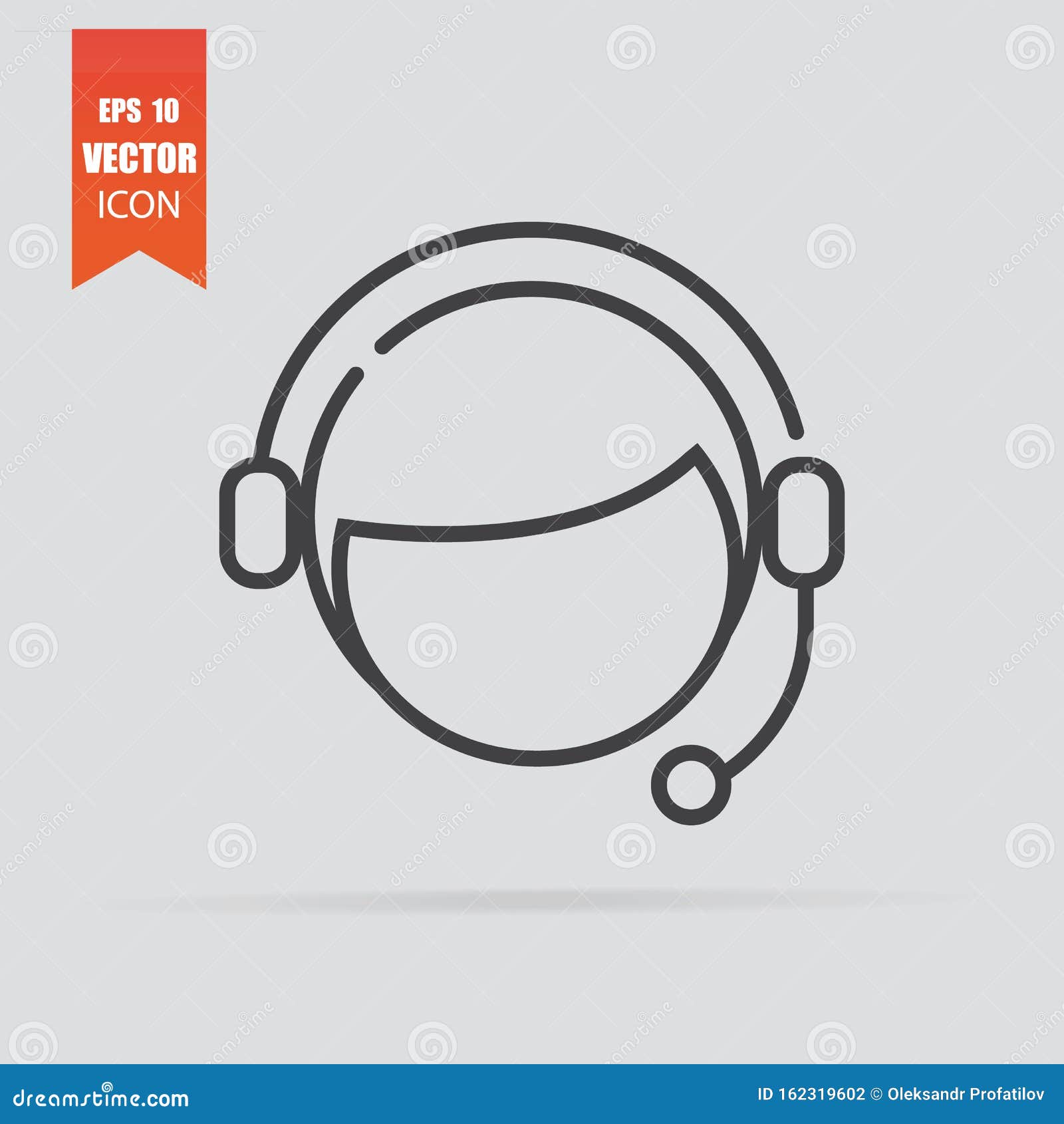 Customer Support Icon in Flat Style Isolated on Grey Background Stock ...