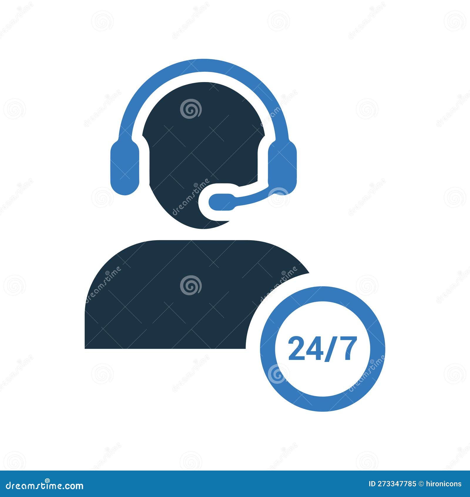 Customer Support, 24 7 Icon Stock Illustration - Illustration of ...