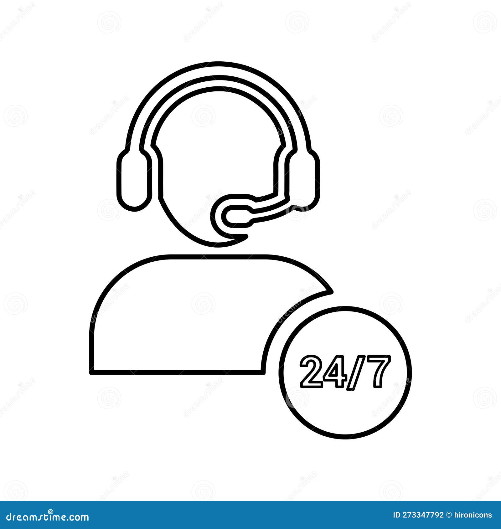 Customer Support, 24 7 Icon Stock Illustration - Illustration of ...