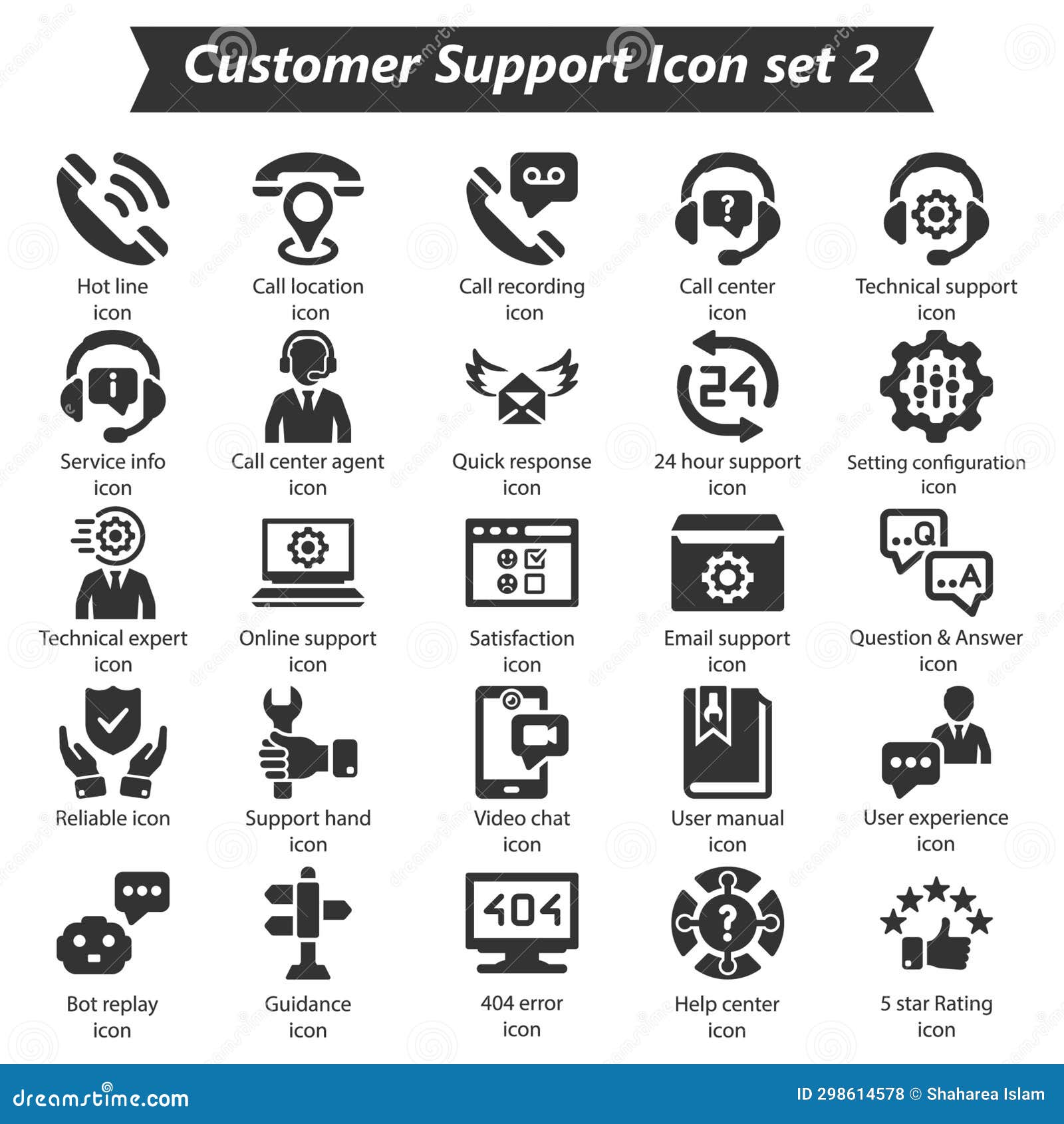 Customer Support Icon Set 2 Stock Vector - Illustration of ...
