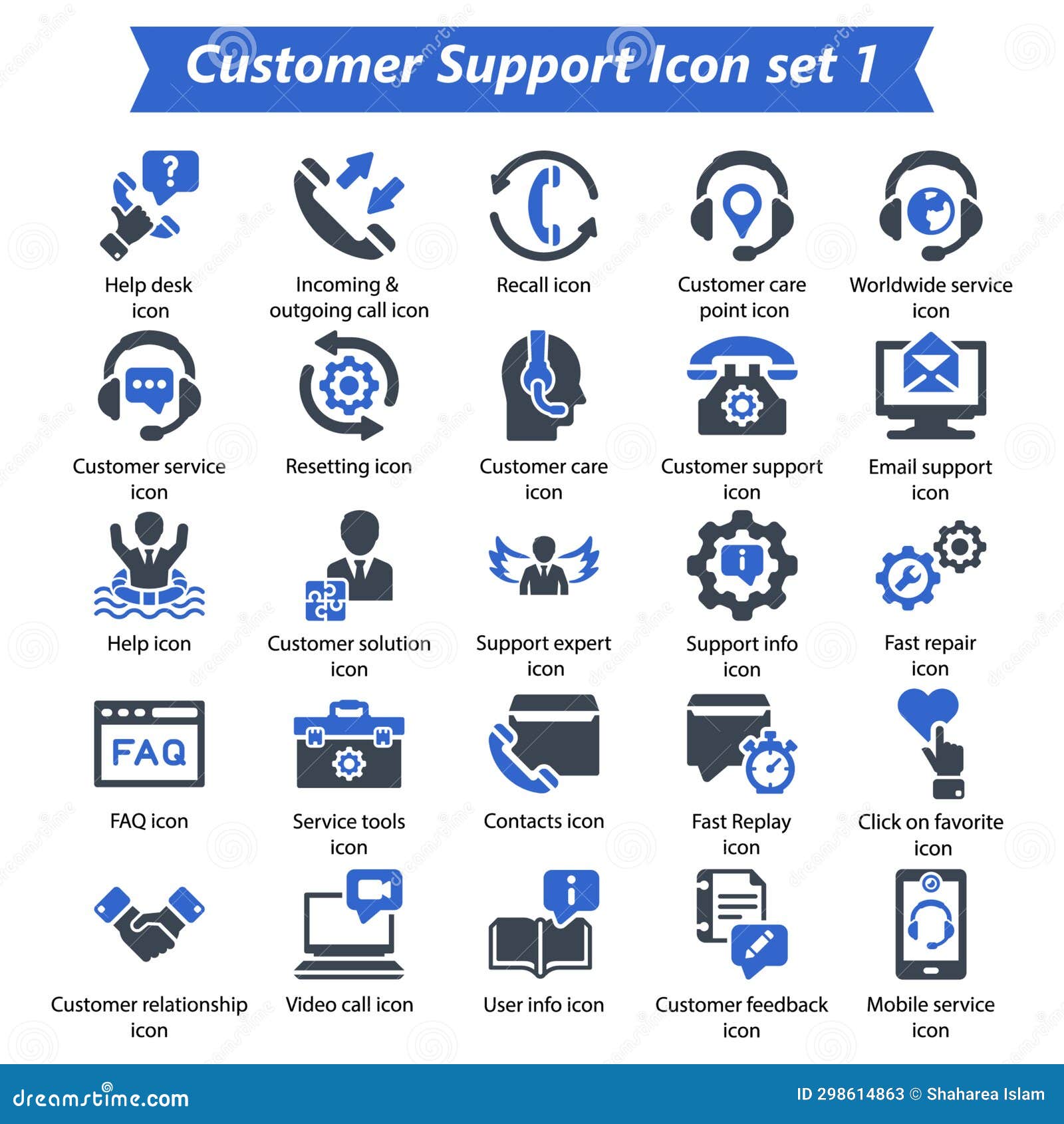 Customer Support Icon Set 1 Stock Vector - Illustration of graphics ...