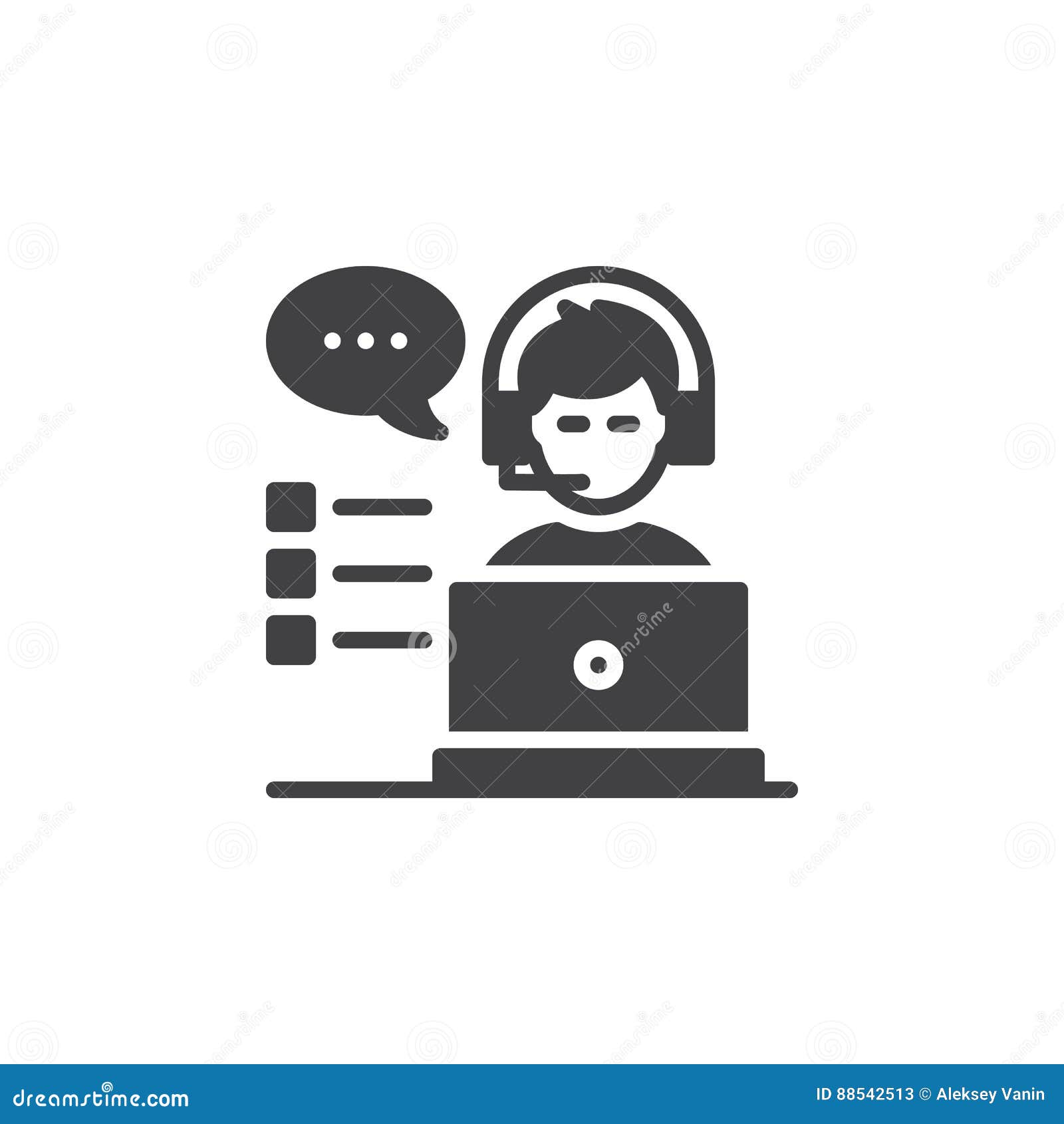 Customer Support Icon Vector, Filled Flat Sign, Solid Pictogram ...