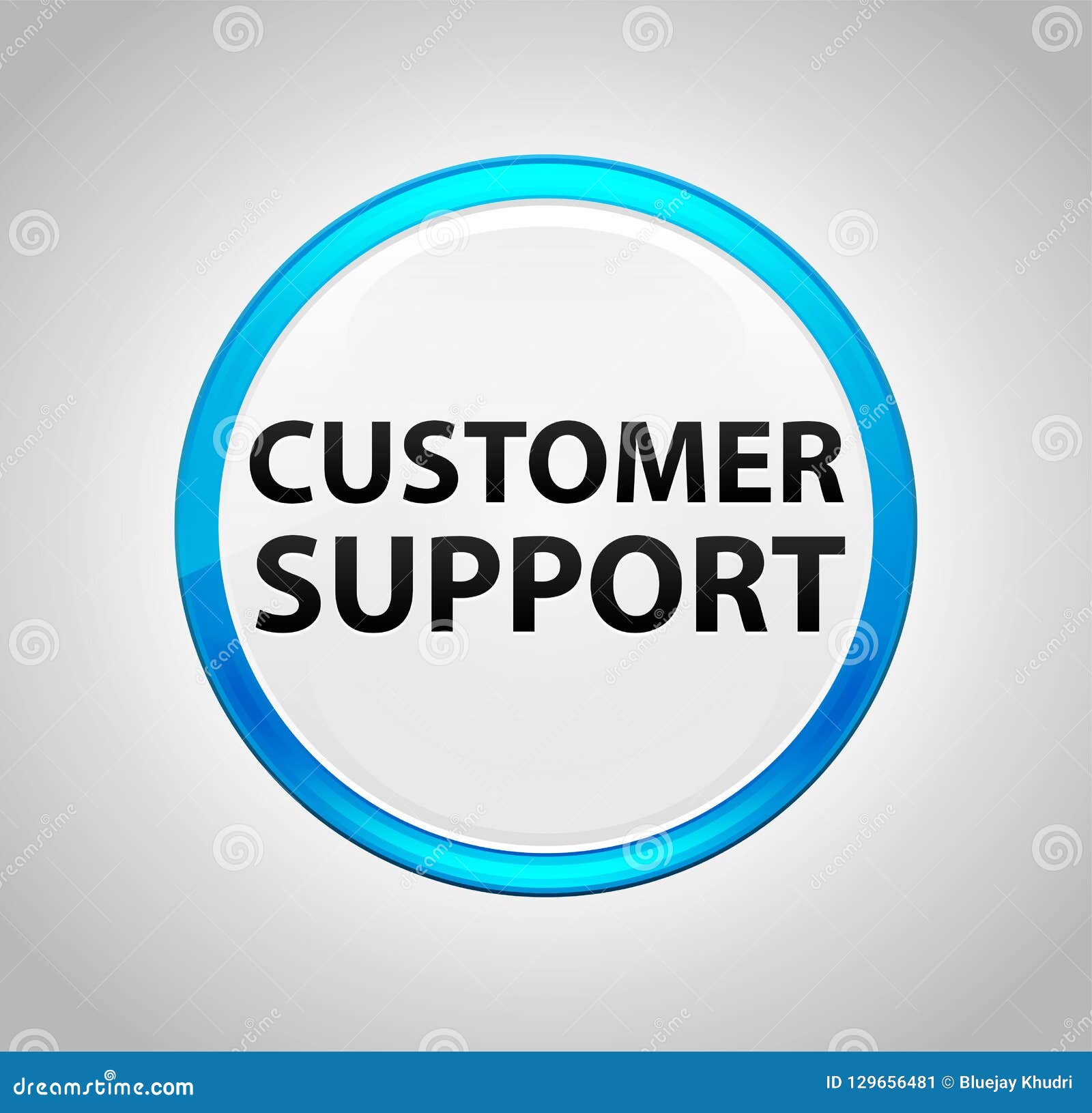 Customer Support Round Blue Push Button Stock Illustration ...