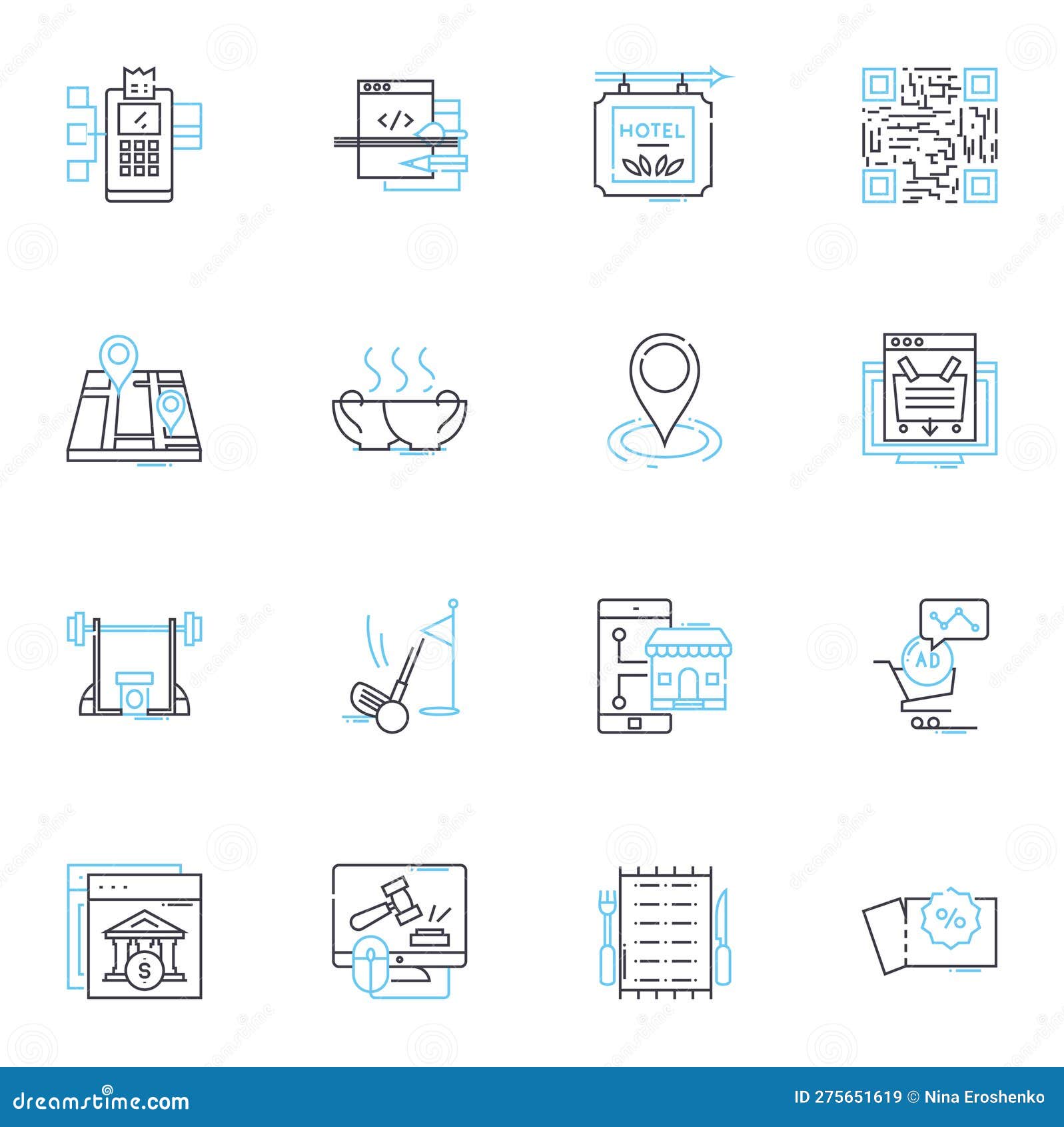 Customer Support Linear Icons Set. Empathy, Resolution, Patience ...