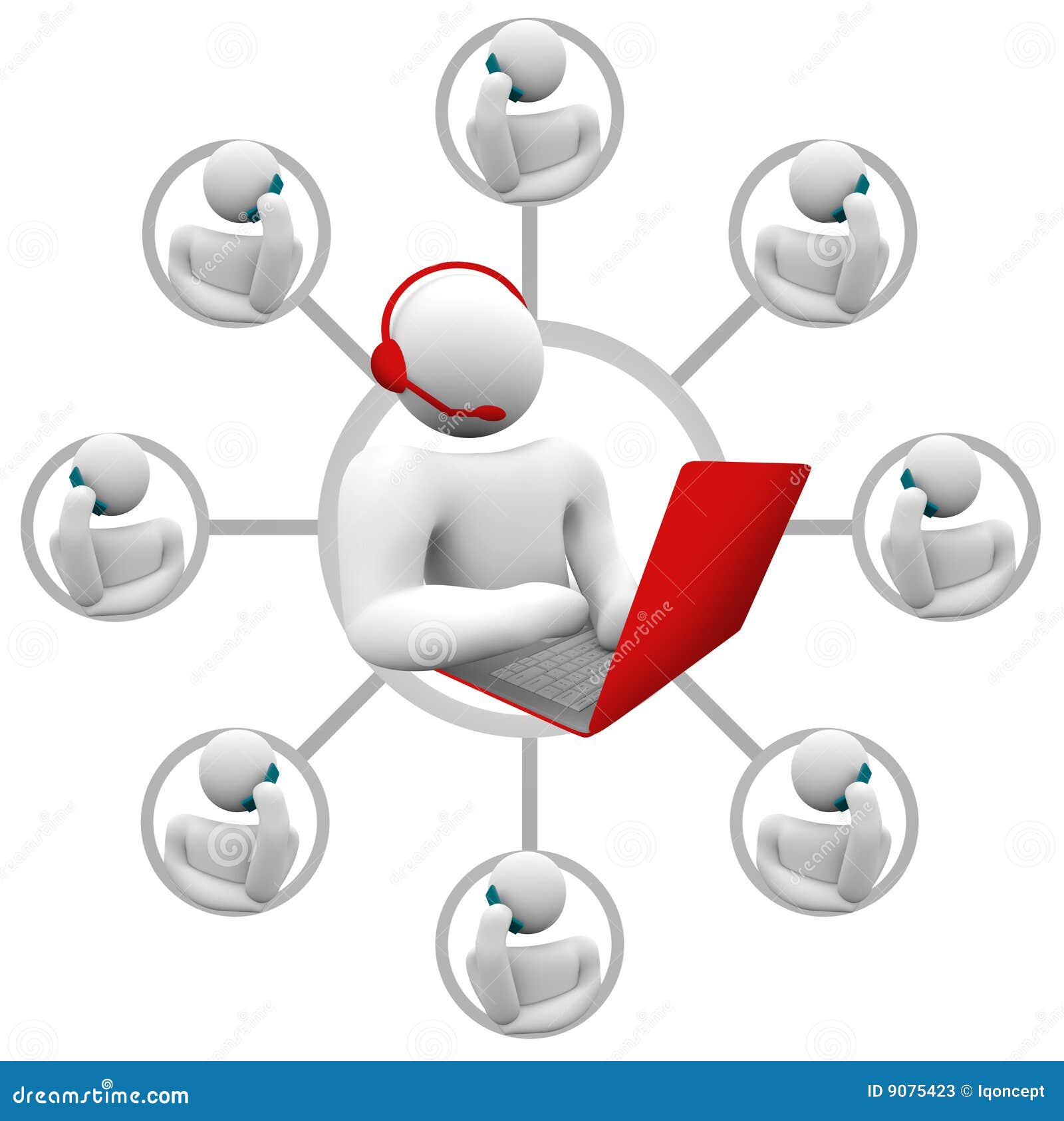 Customer Support - Netowrk of Operator and Callers Stock Illustration ...