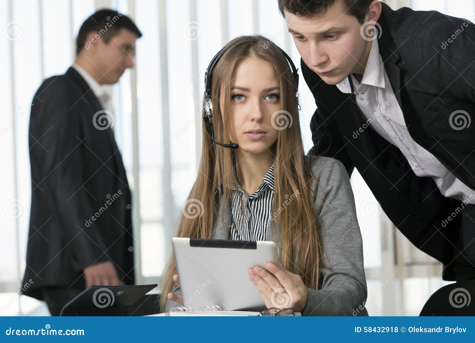 Customer Support Officer and Her Boss Stock Photo - Image of corporate ...