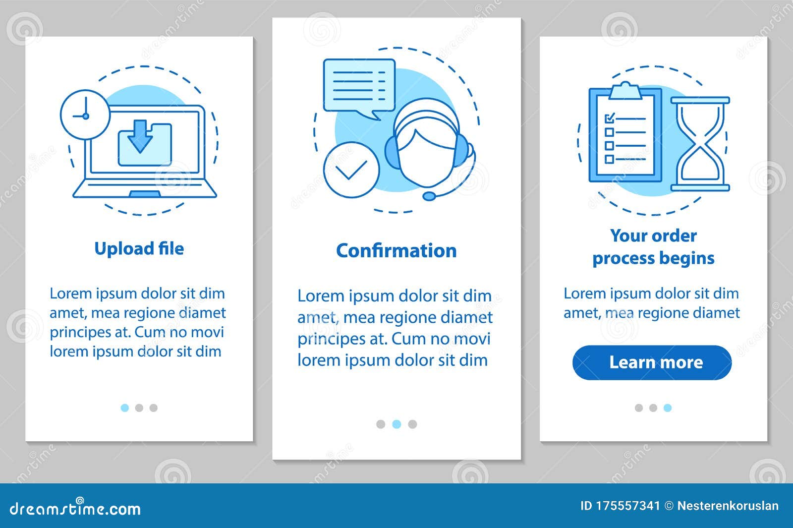 Customer Support Onboarding Mobile App Page Screen with Linear C Stock ...