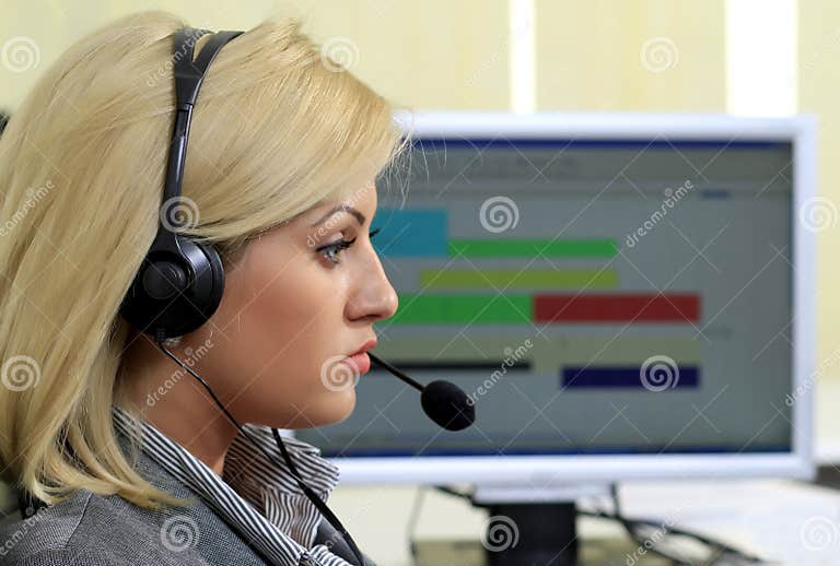 Customer Support Operator in the Call Center Stock Image - Image of ...