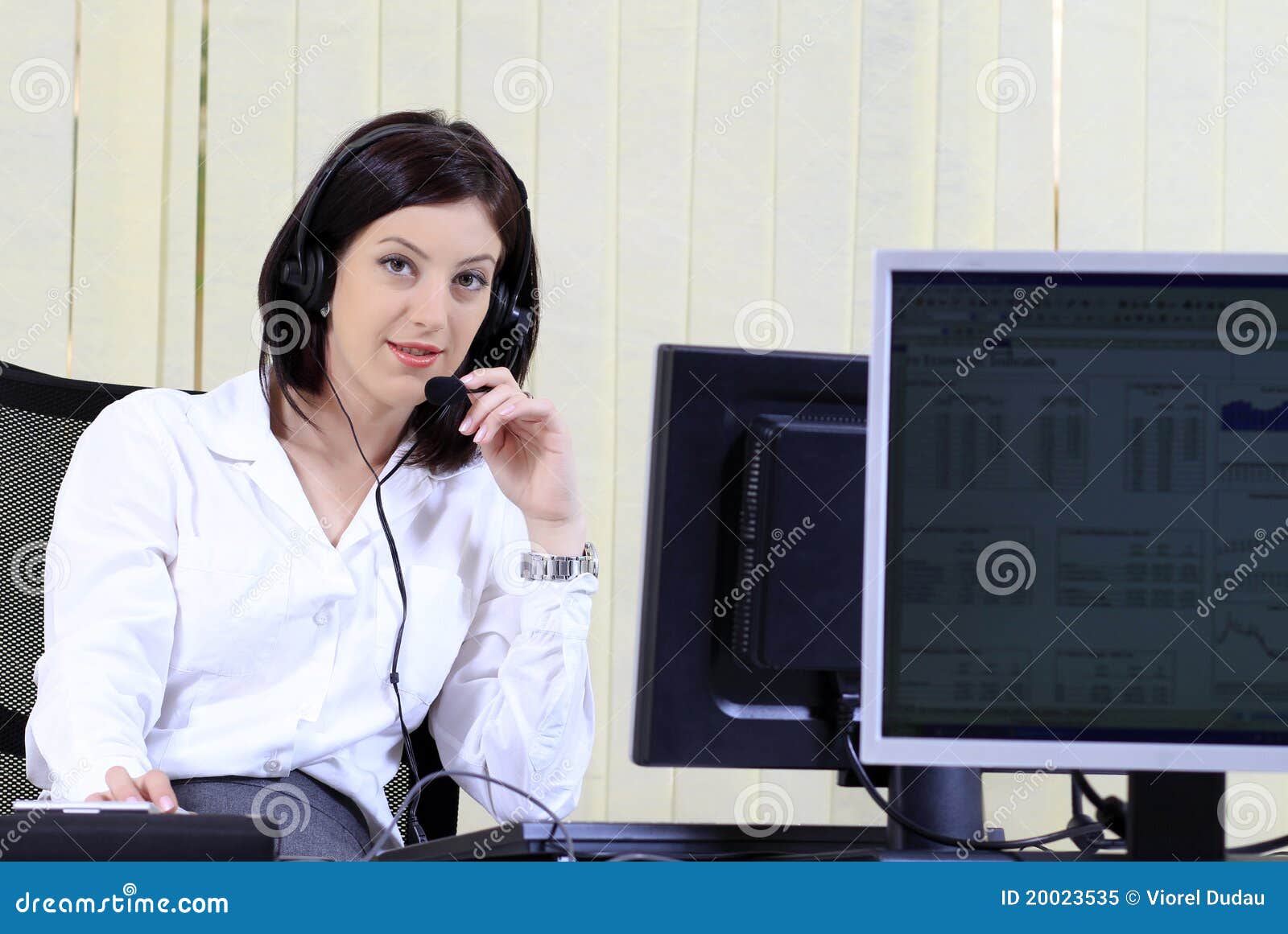 Customer Support Operator in the Call Center Stock Image - Image of ...