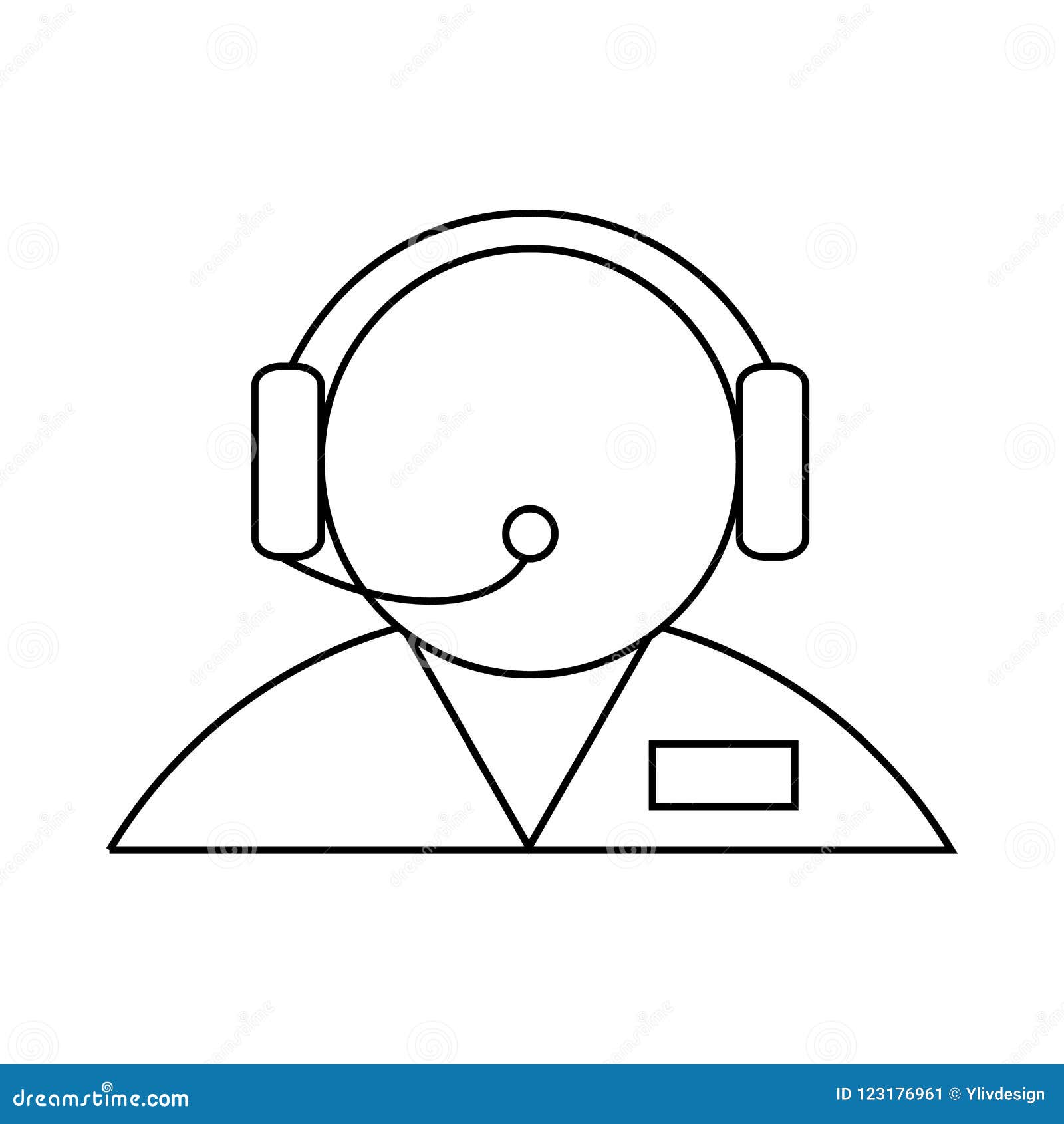 Customer Support Operator with a Headset Icon Stock Illustration ...