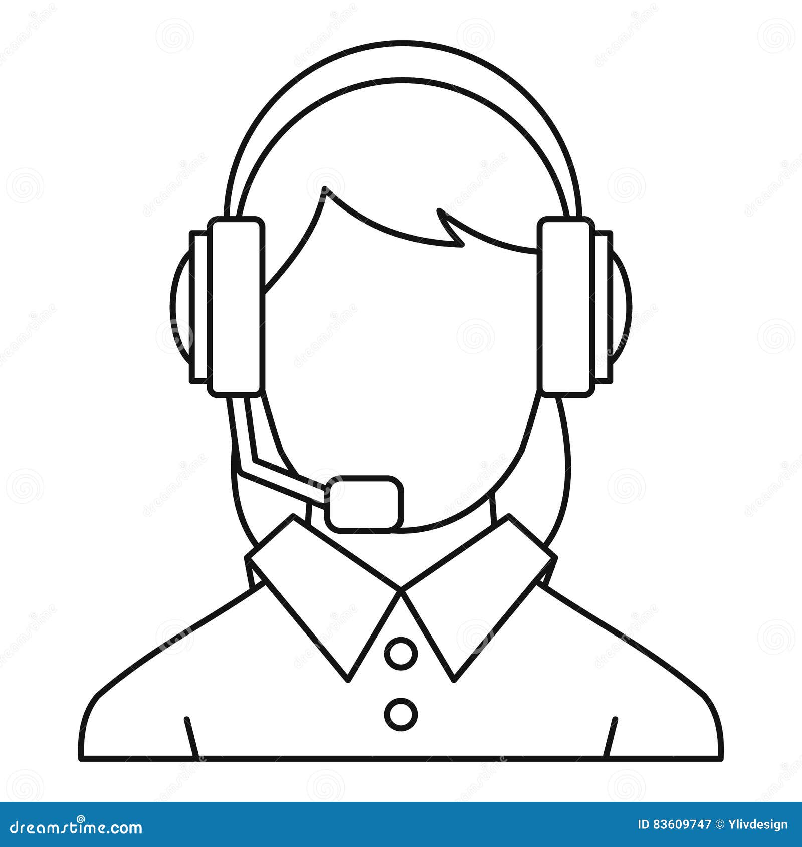 Customer Support Operator Icon, Outline Style Stock Vector ...