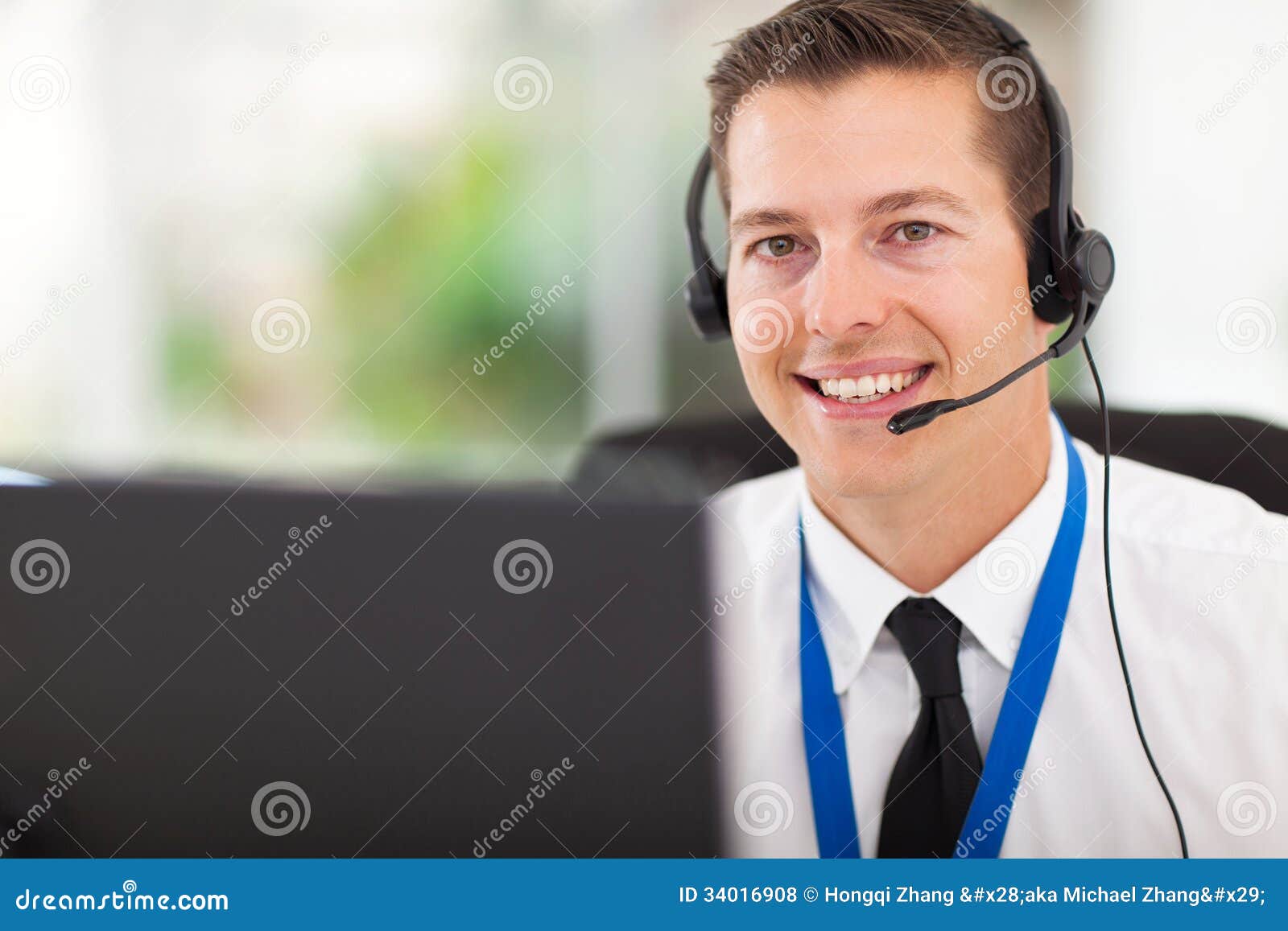 Customer support operator stock photo. Image of portrait - 34016908