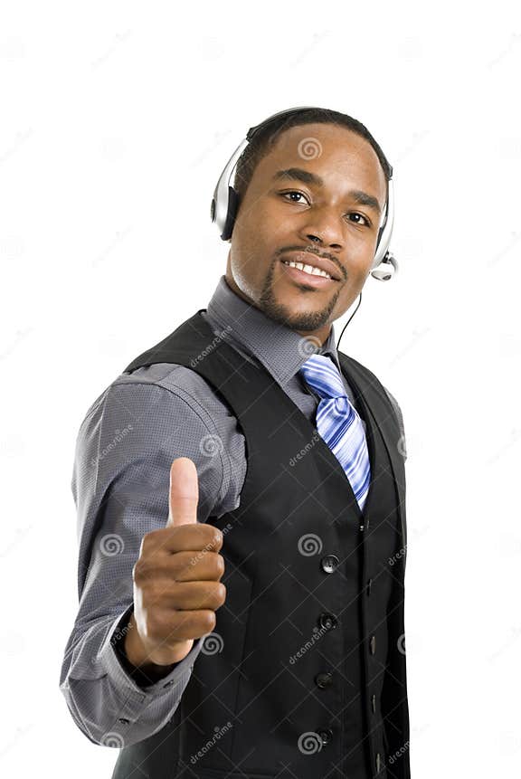 Customer Support Operator Thumbs Up Stock Image - Image of headphone ...