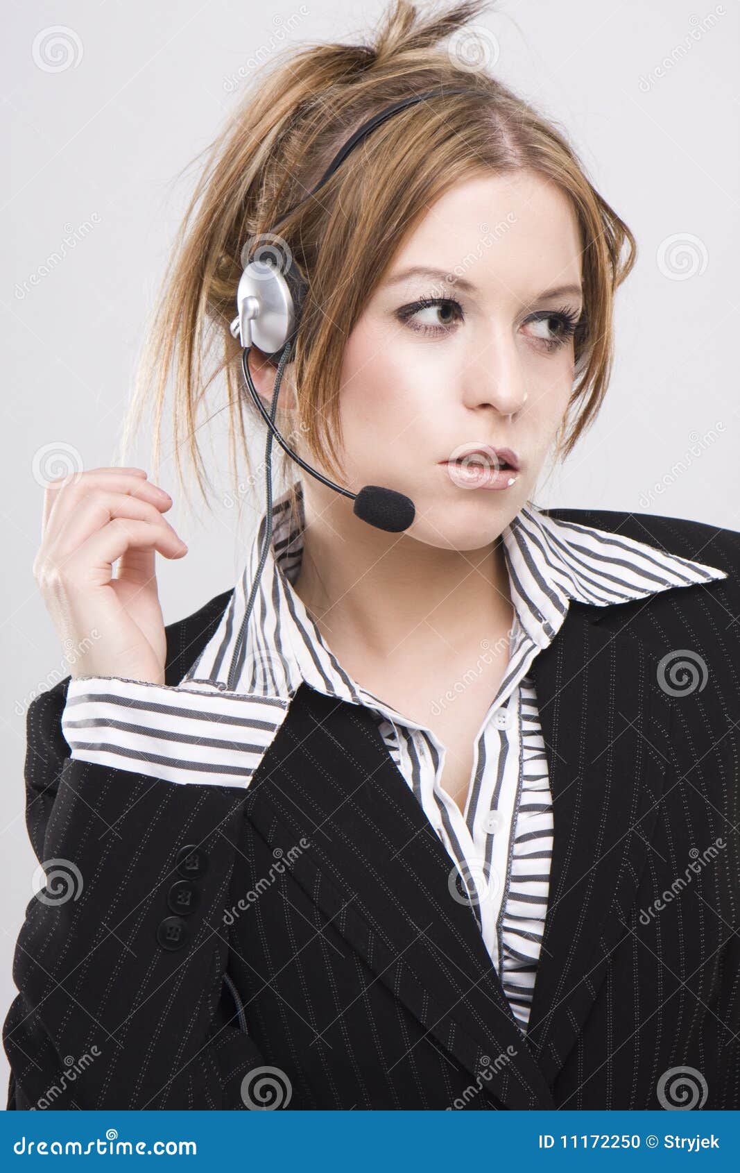 Customer Support Operator Woman Stock Photo - Image of communicate ...