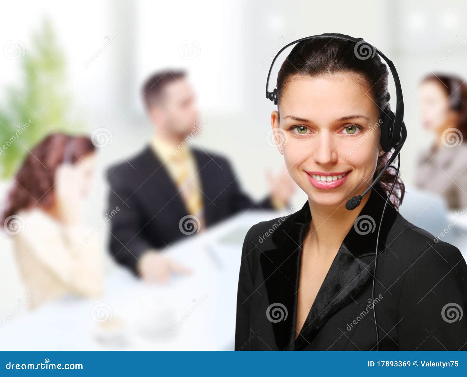 Customer Support Operator Woman Stock Image - Image of device, agent ...