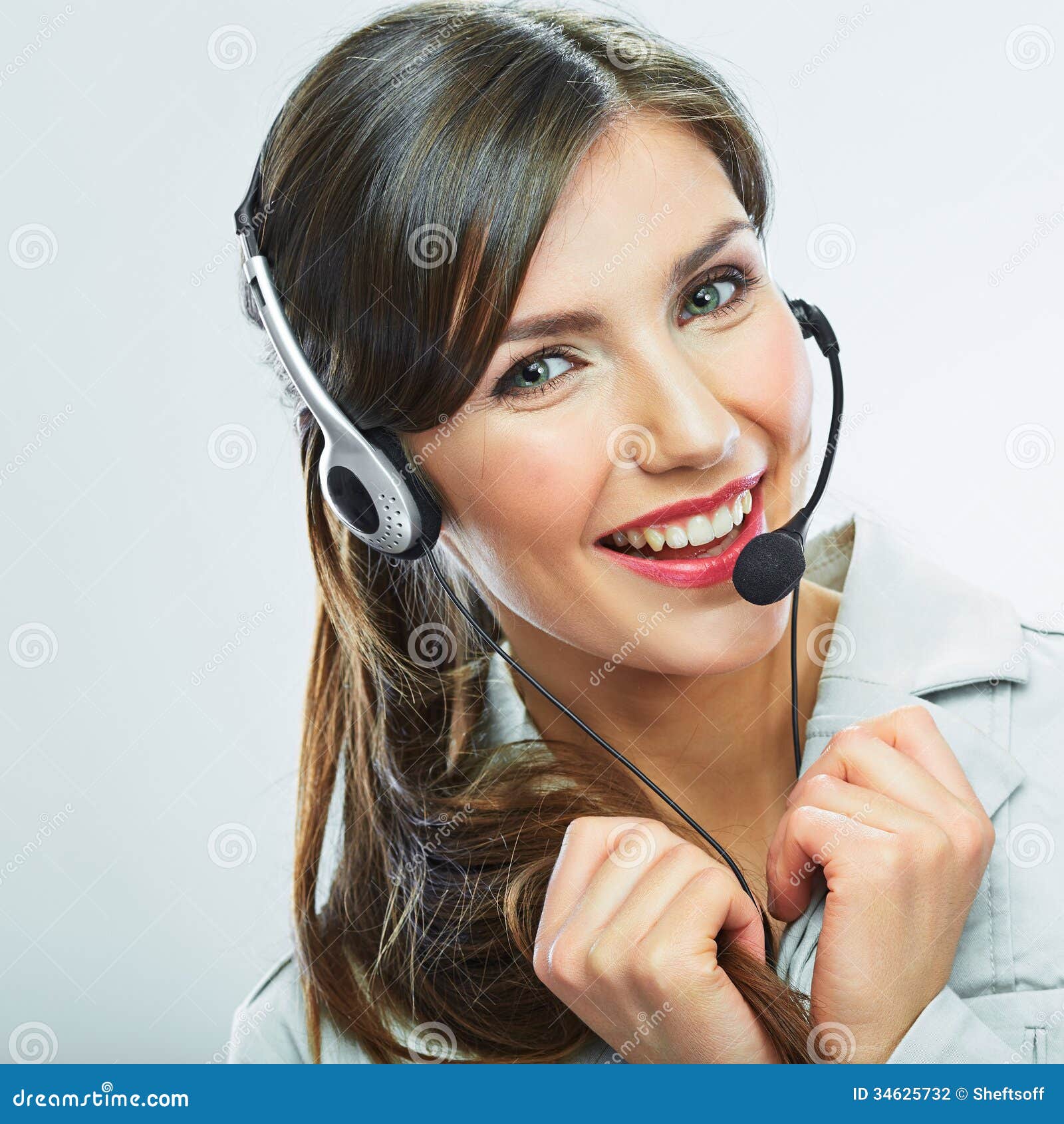 Customer Support Operator. Woman Face Stock Photo - Image of portrait ...