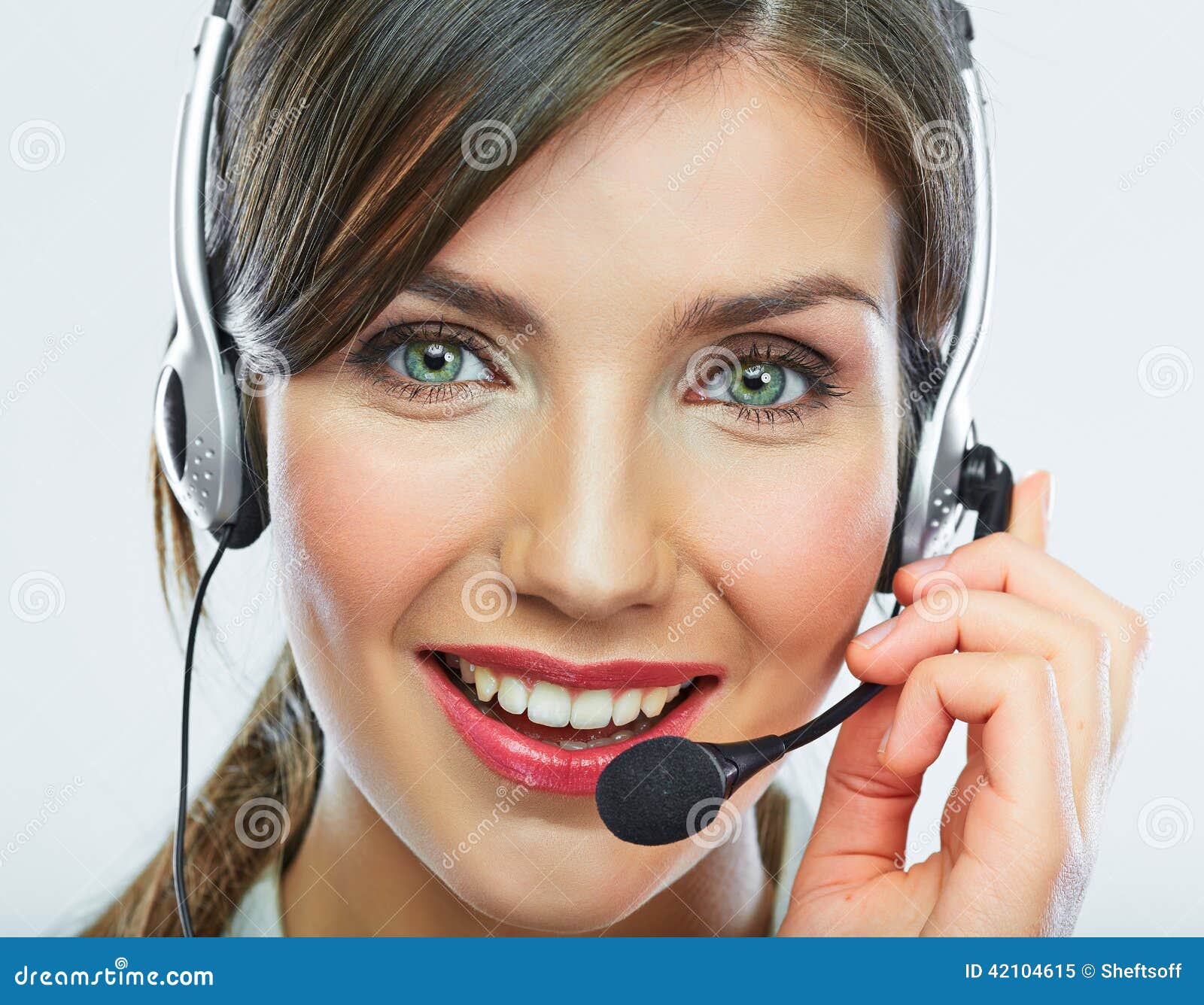 Customer Support Operator. Woman Face Stock Image - Image of headphones ...
