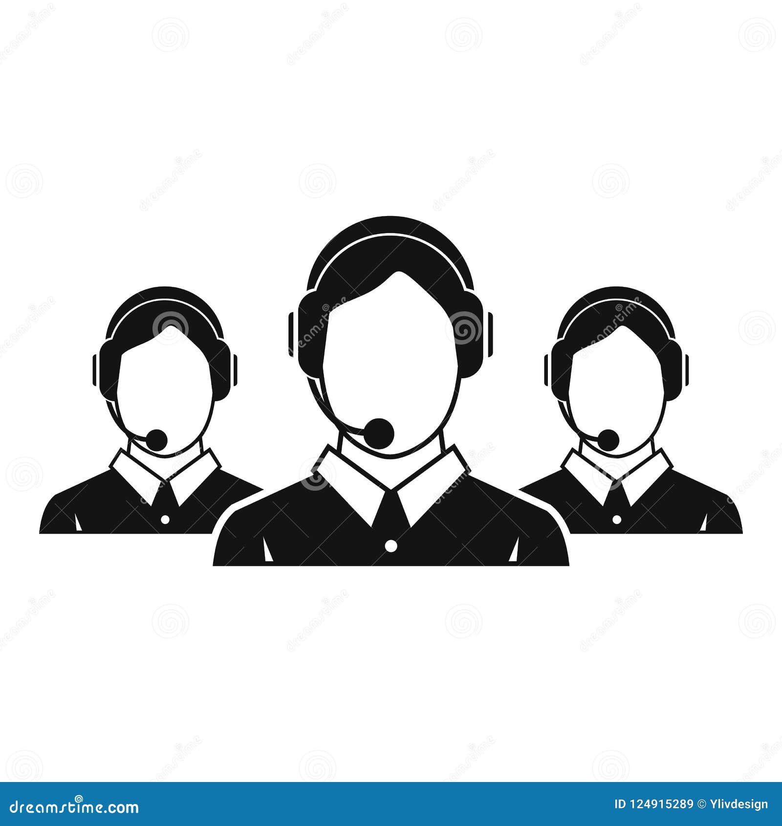 Customer Support Operators Icon, Simple Style Stock Illustration ...
