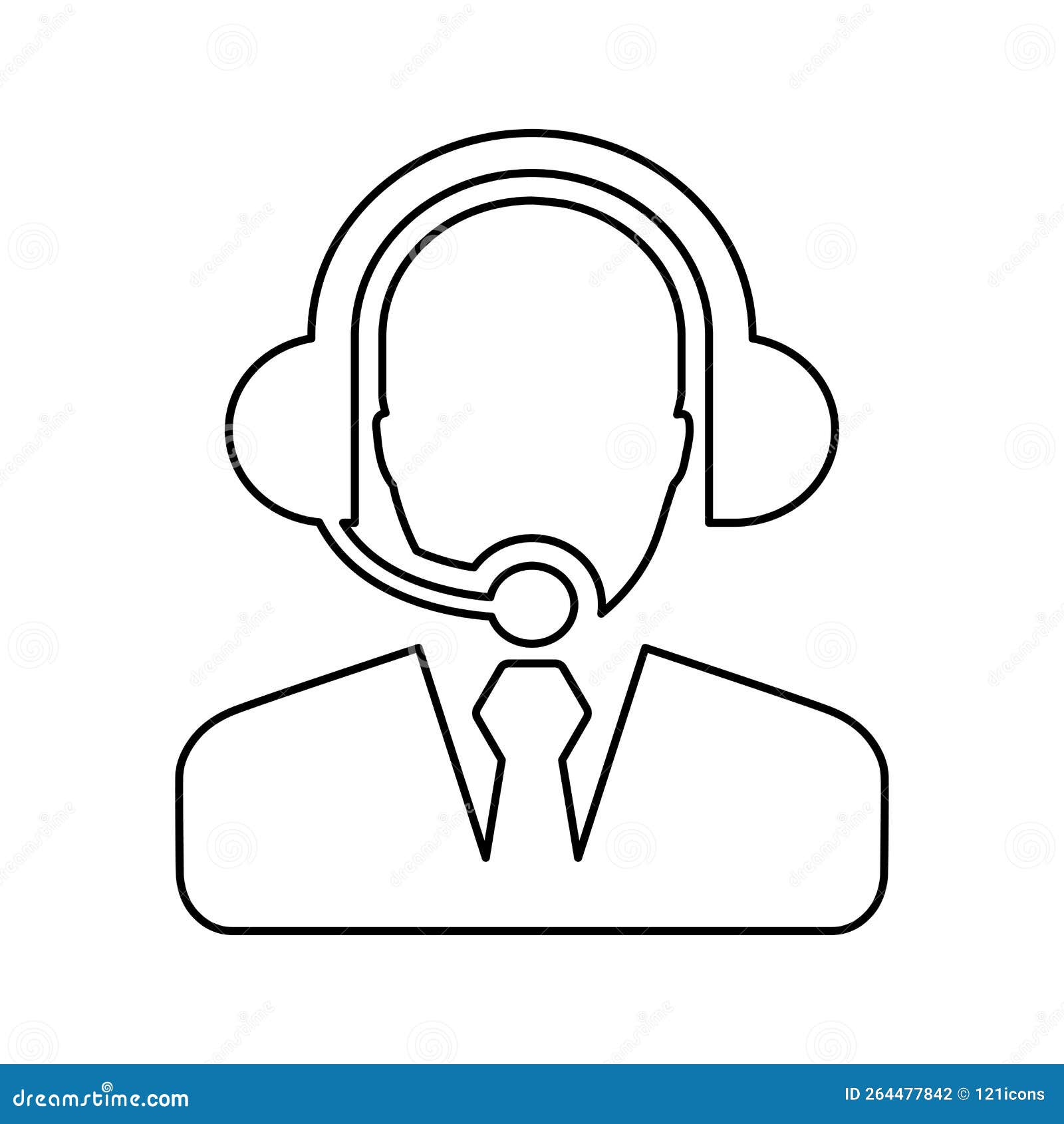 Customer Support Outline Icon. Line Art Vector Stock Vector ...