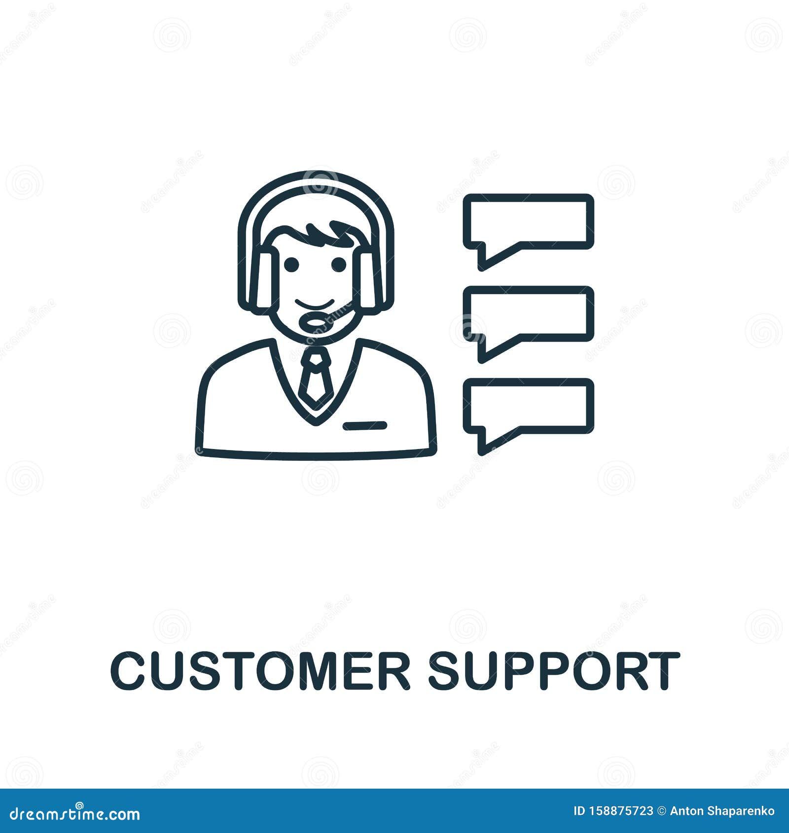 Customer Support Outline Icon. Thin Line Concept Element from Customer ...