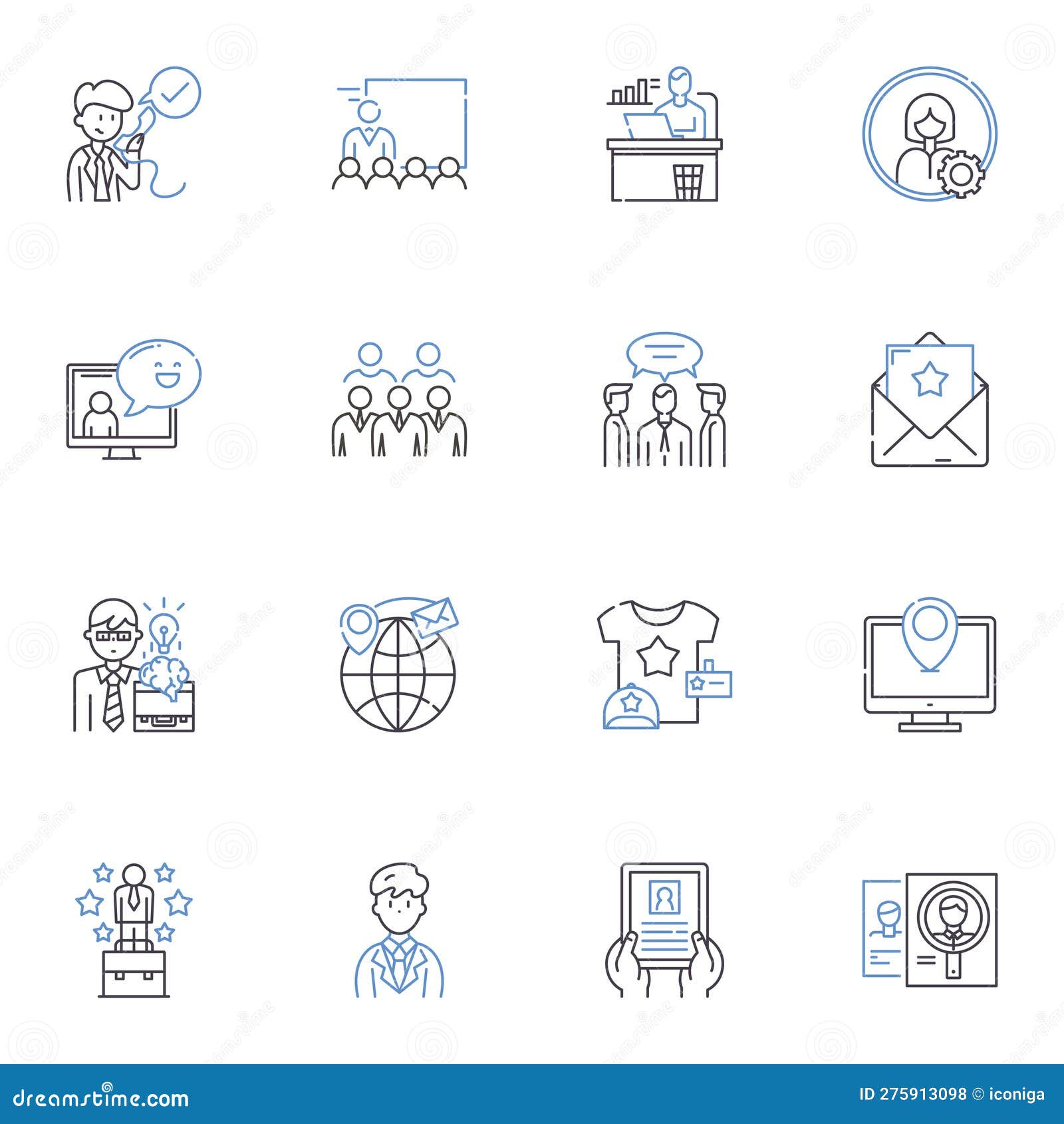 Communication And Feedback Line Icons Collection. Dialog, Discussion ...