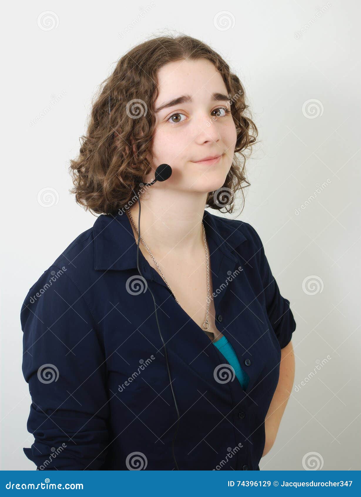 Customer Support Representative Microphone Stock Image - Image of ...