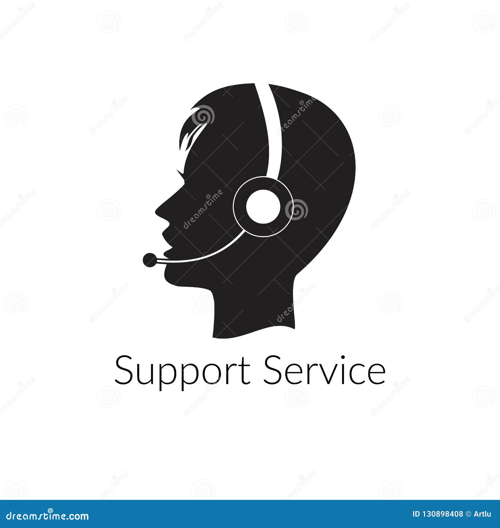 Customer Support Service Agent with Headset Stock Vector - Illustration ...