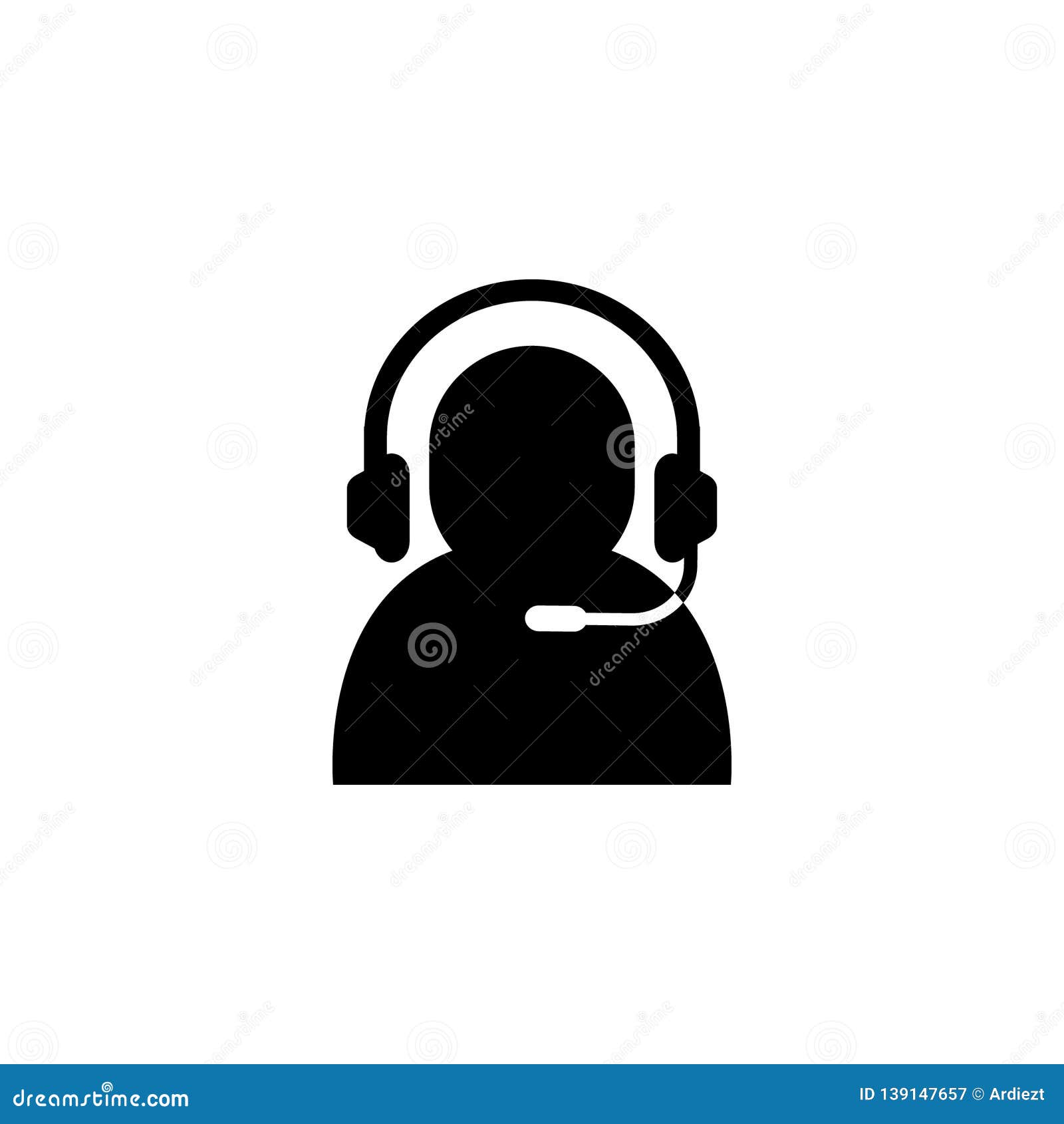 Customer Support or Customer Service Agent with Headset Icon Stock ...