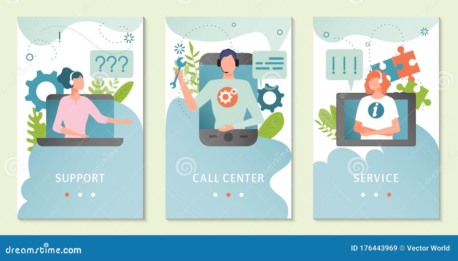 Customer Support Service, Call Center Client Assistance Concept, Online ...