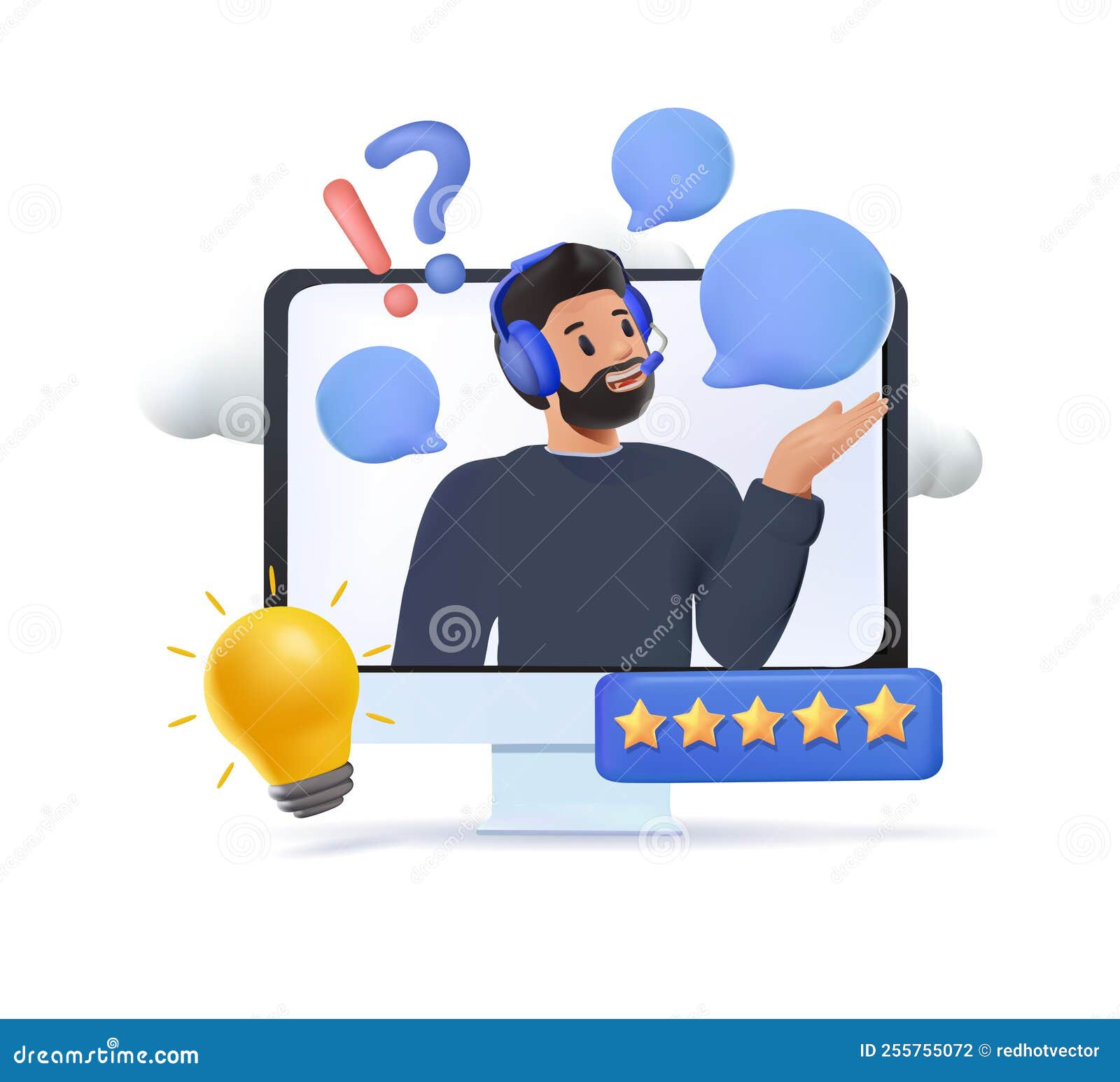 Customer Support Service. Characters Talking with Helpdesk or Call ...