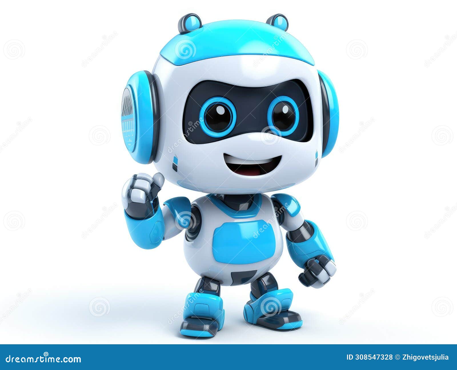 Chatbot Smiling With Two Antennas On A Base Icon Stock Photo ...
