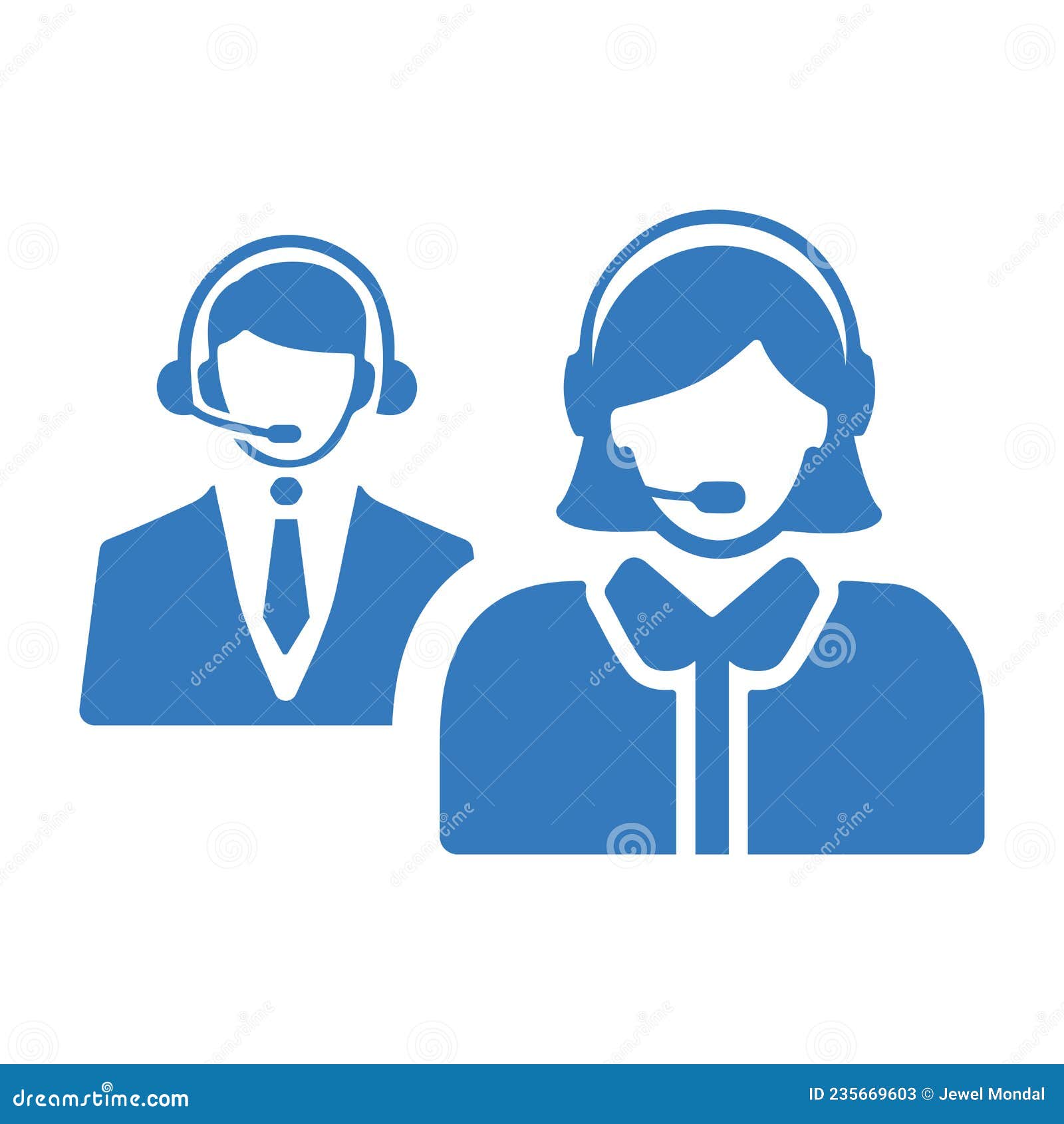 Customer, Support, Service Icon. Blue Vector Design Stock Illustration ...