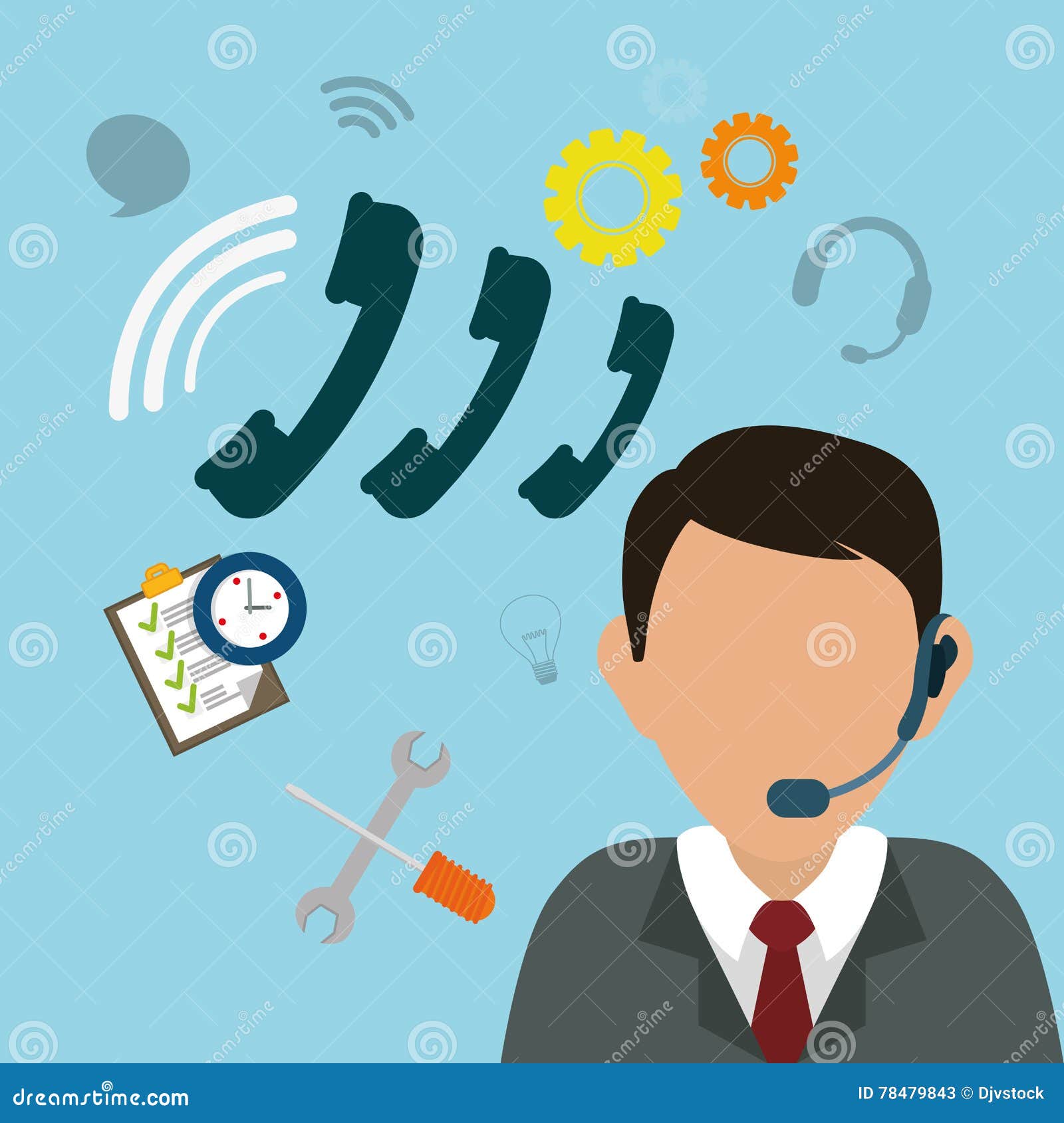 Customer Support Service Icons Stock Vector - Illustration of centre ...