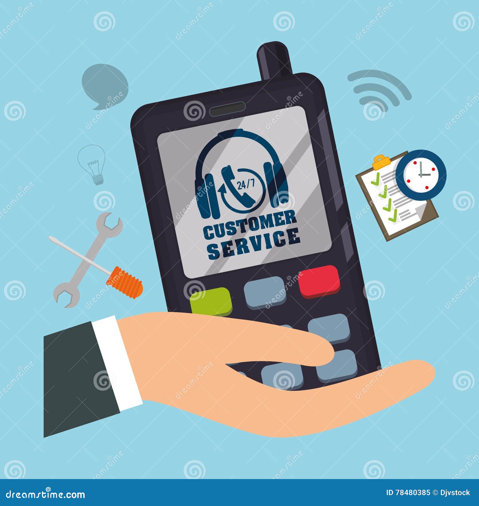 Customer Support Service Icons Stock Vector - Illustration of business ...