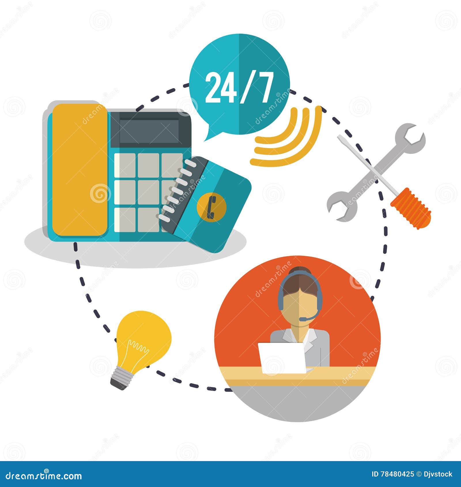 Customer Support Service Icons Stock Vector - Illustration of design ...