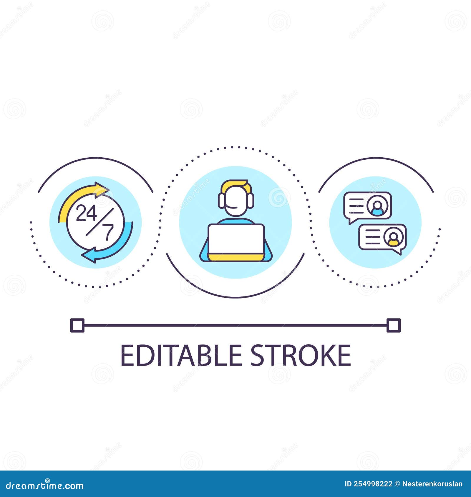 Customer Support Service Loop Concept Icon Stock Illustration ...