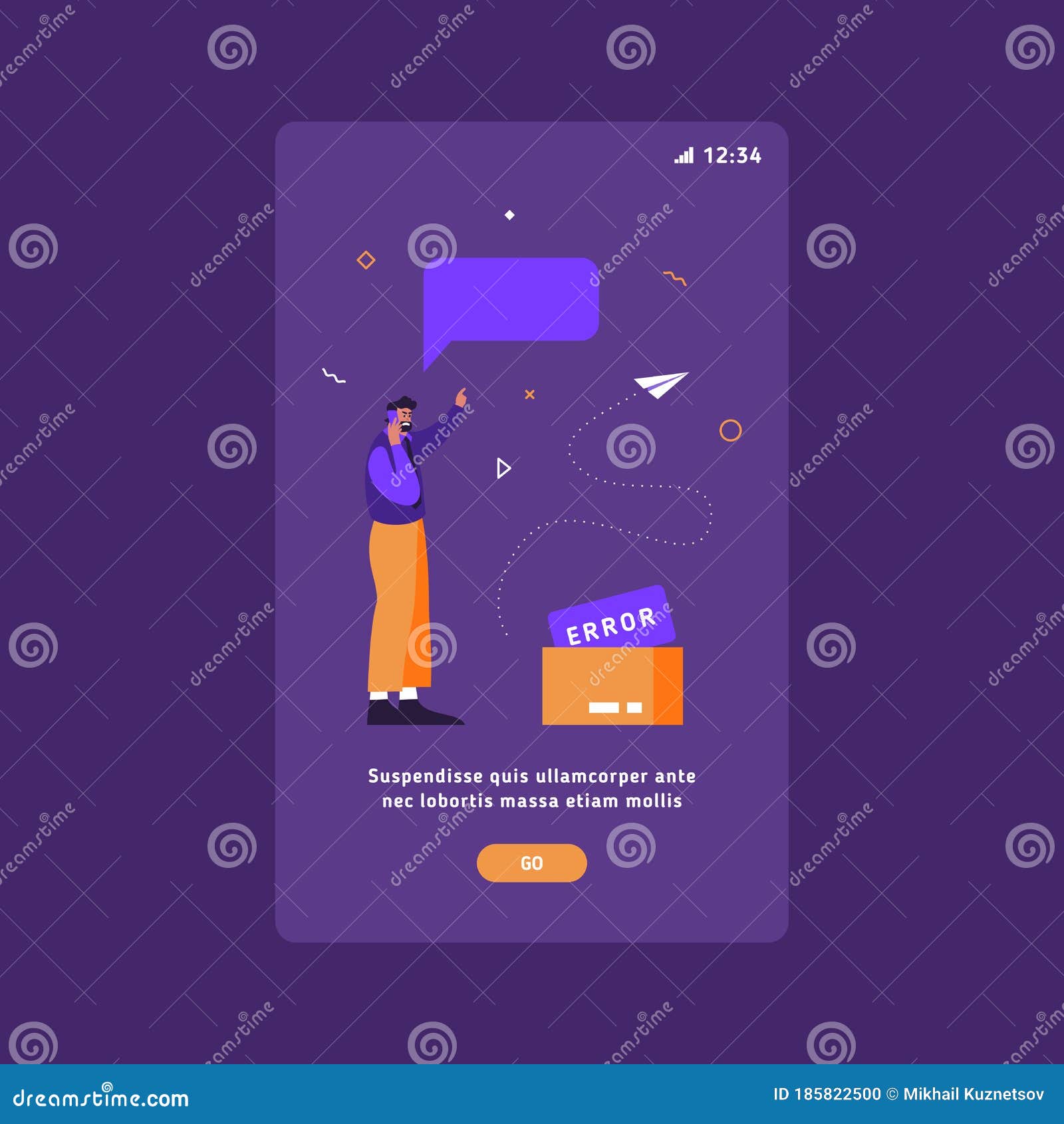 Customer Support Service. Vector Illustration of Angry Customer Having ...