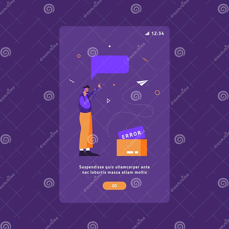 Customer Support Service. Vector Illustration of Angry Customer Having ...