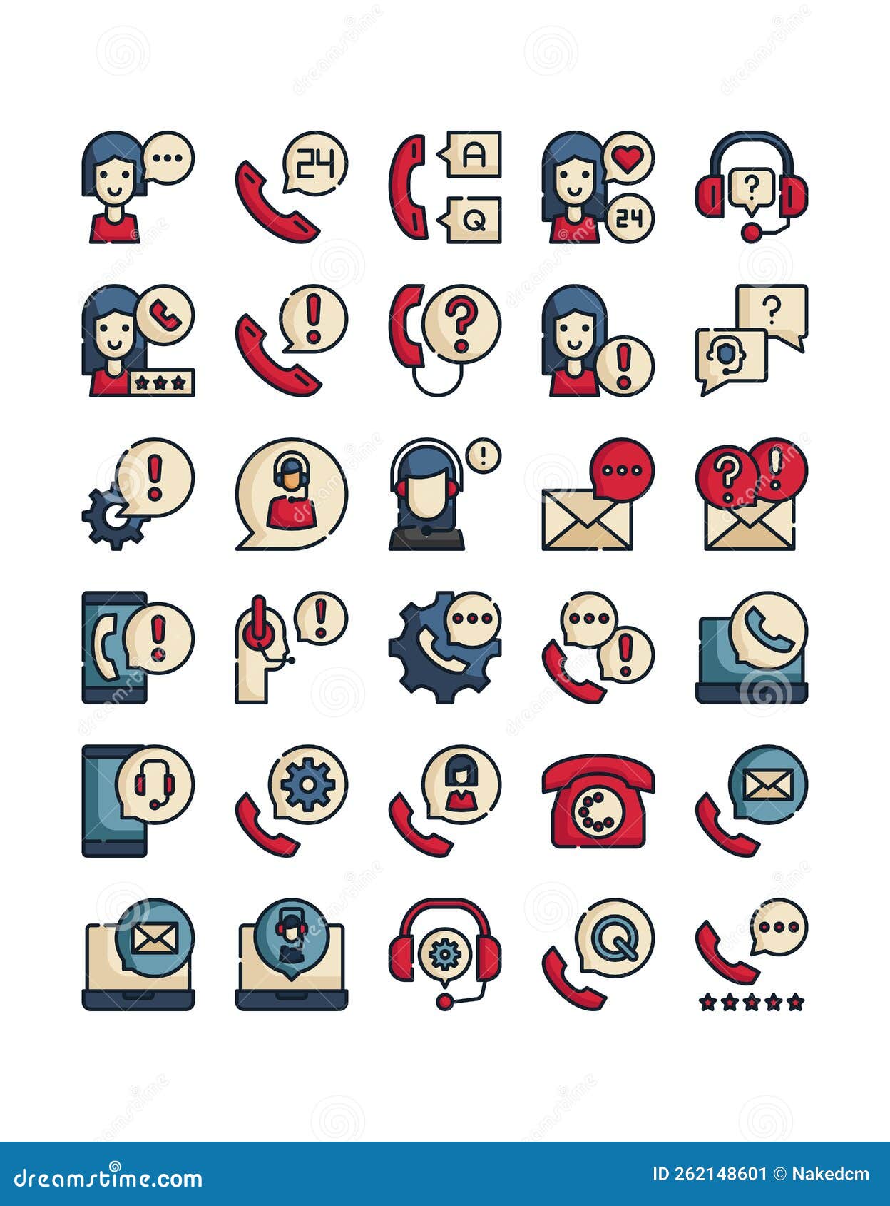 Customer Support Services Filled Outline Icon Pack Stock Vector ...