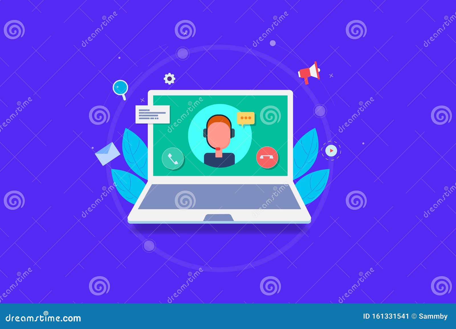 Customer Support Team on Video Call Assistant, Help Operator on ...