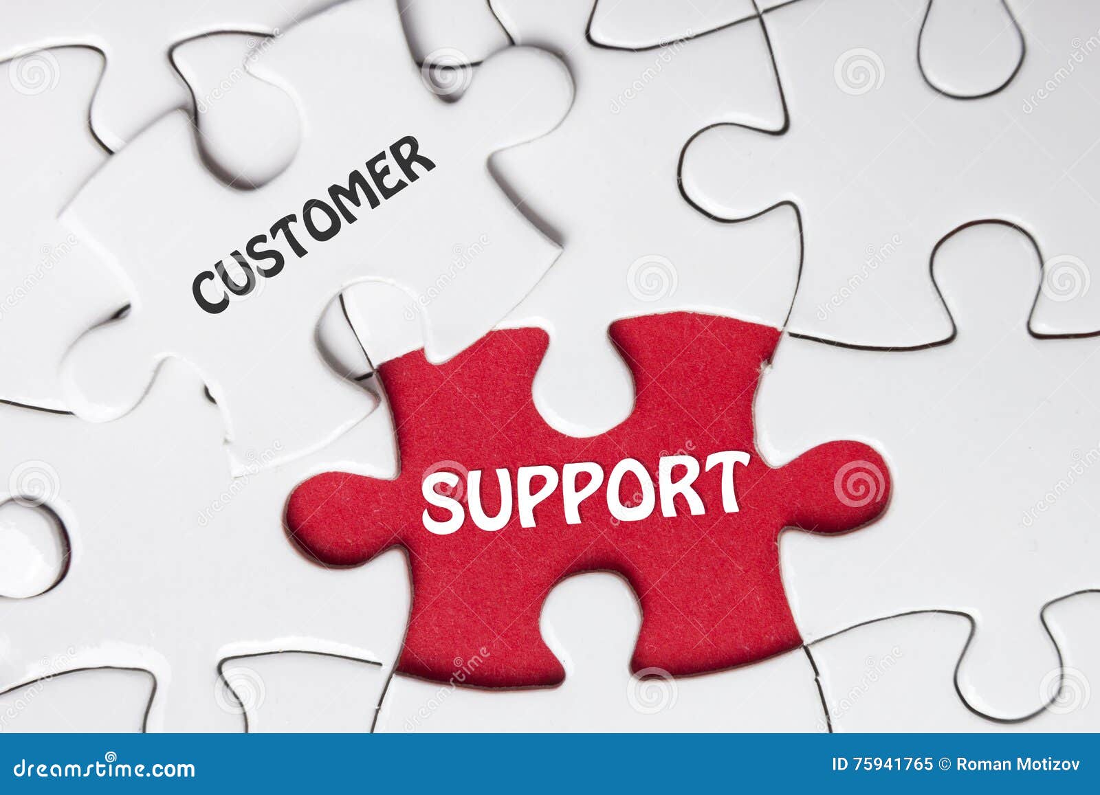 Customer Support Text on Missing Puzzle - Business and Finance Concept ...