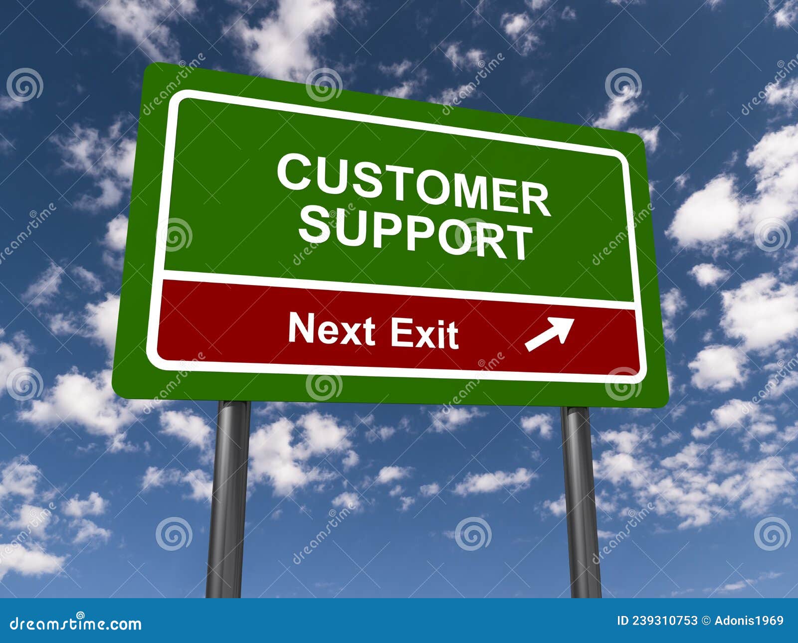 Customer Support Traffic Sign Stock Image - Image of blue, management ...