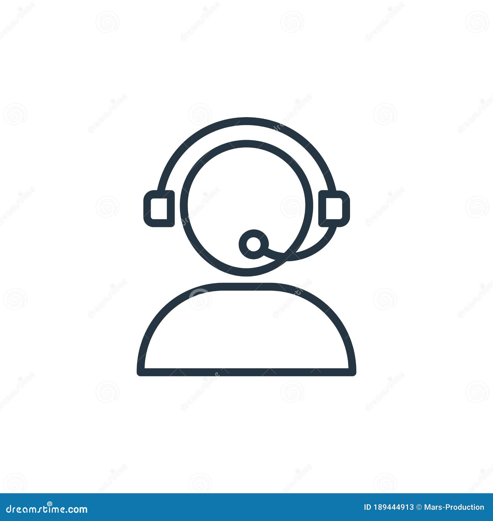 Customer Support Vector Icon Isolated on White Background. Outline ...