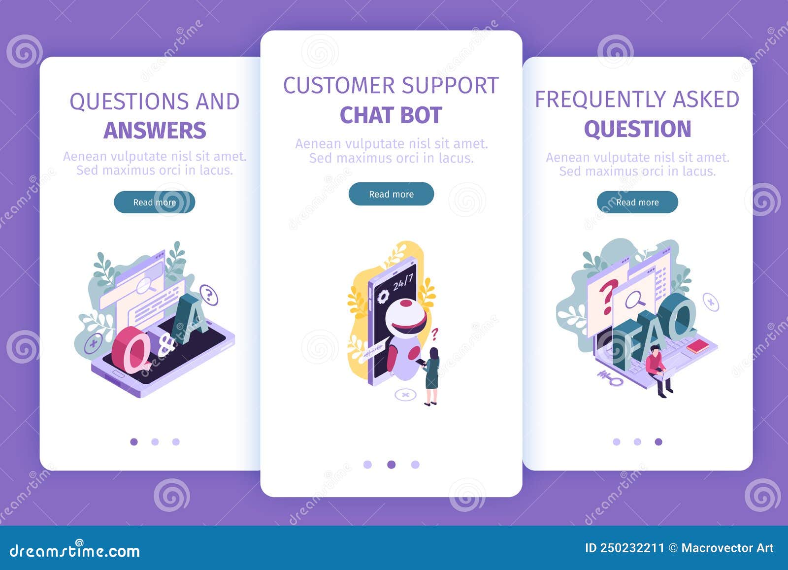 Customer Support Vertical Banners Stock Vector - Illustration of ...