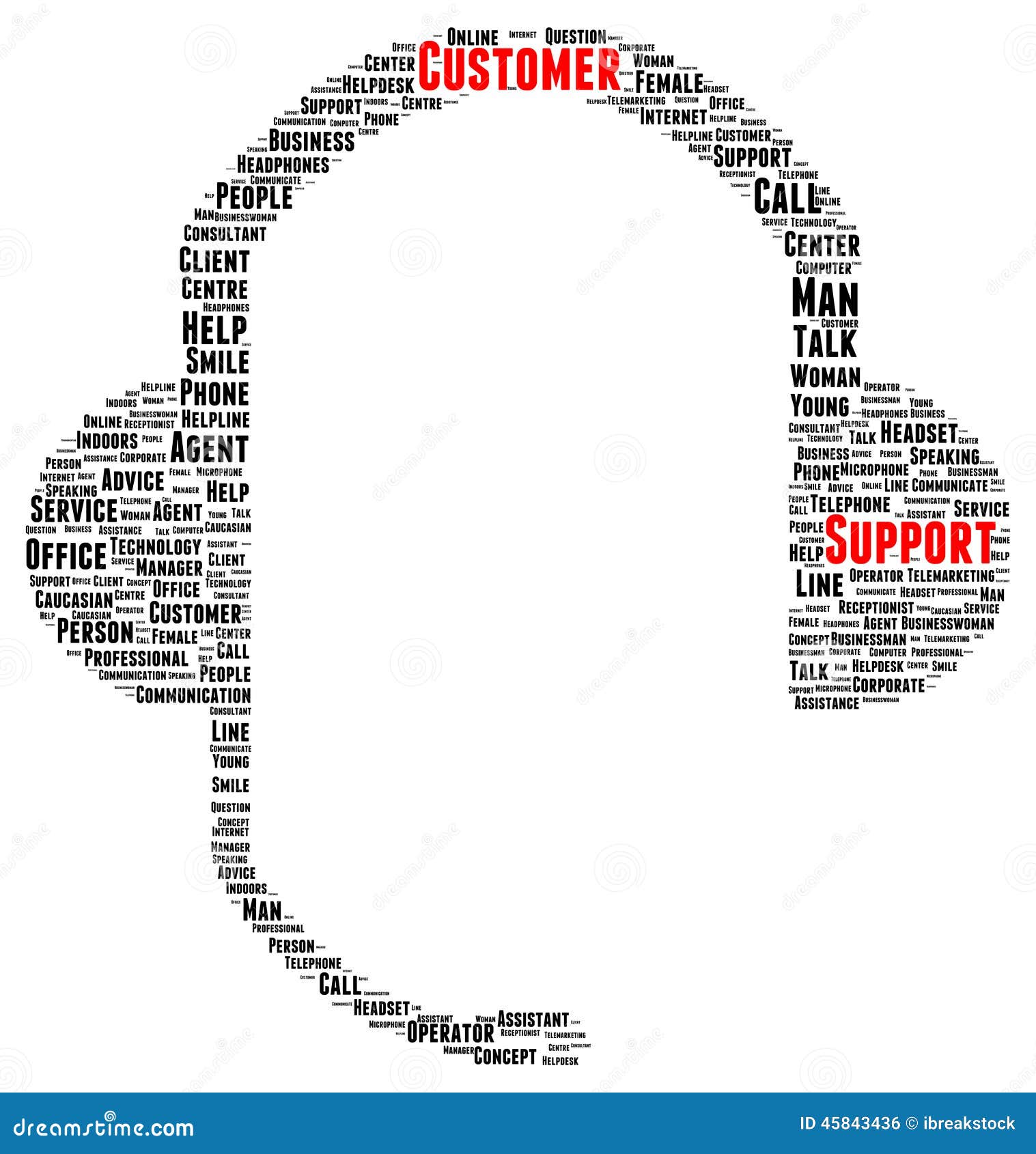 Customer Support Word Cloud Shape Stock Illustration - Illustration of ...