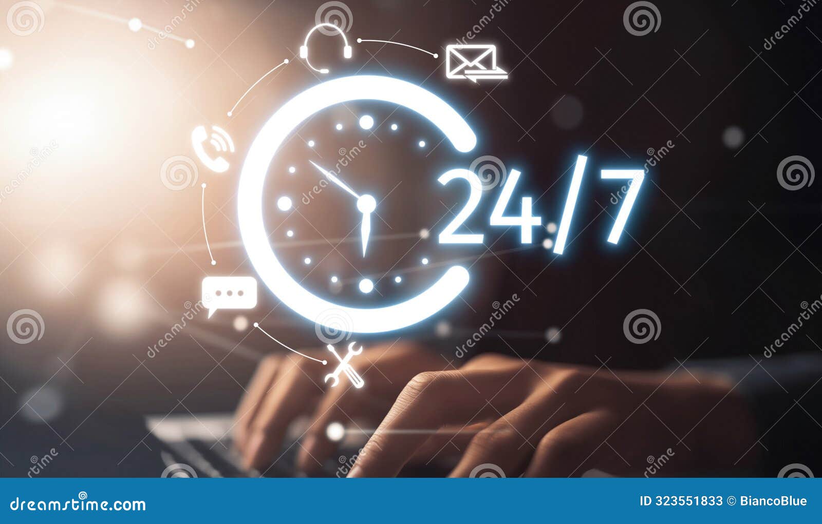 Customer Support Working 24 Hours for Customer EIDE Care Stock Image ...