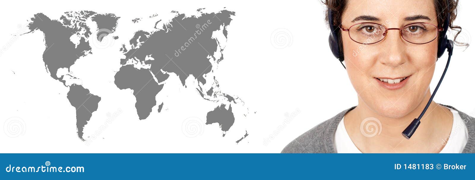 Customer Support for the World Stock Image - Image of female, girl: 1481183