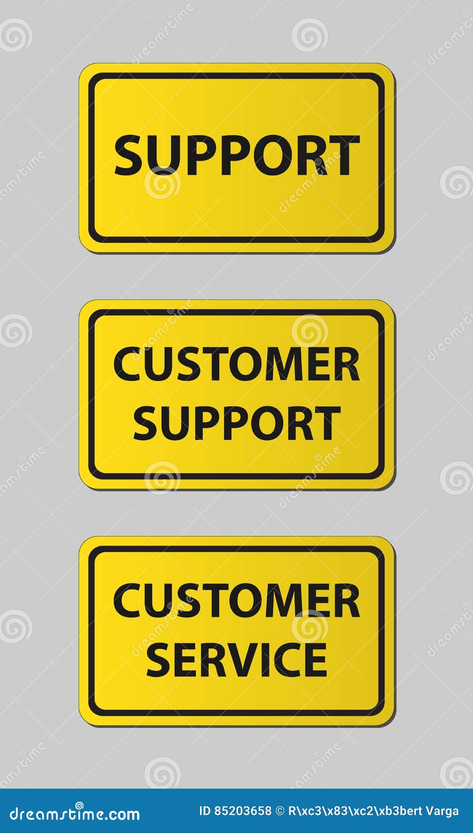 Customer Support Yellow Signs Stock Vector - Illustration of banner ...