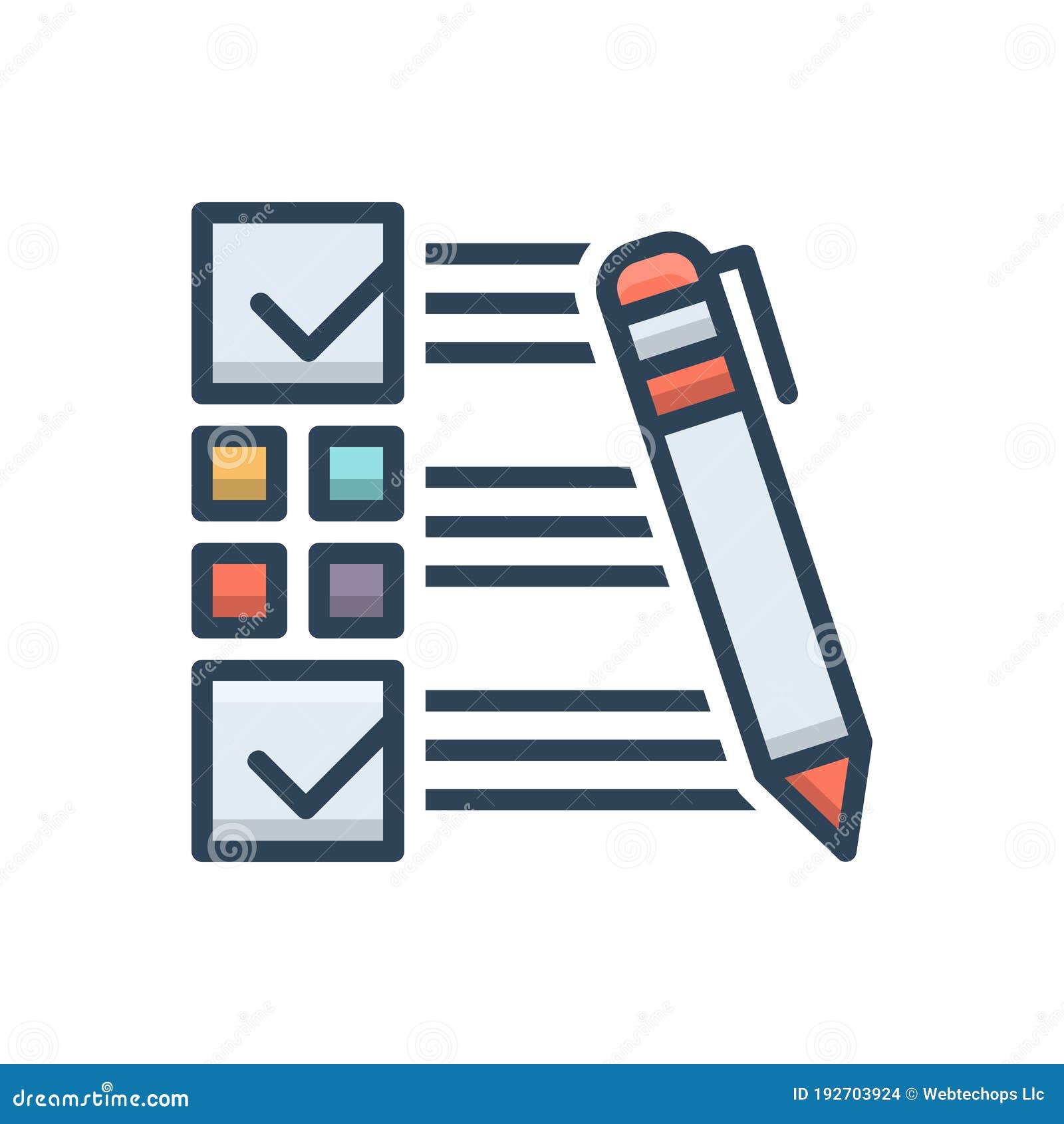 Color Illustration Icon for Customer Survey, Satisfaction and Evaluate ...